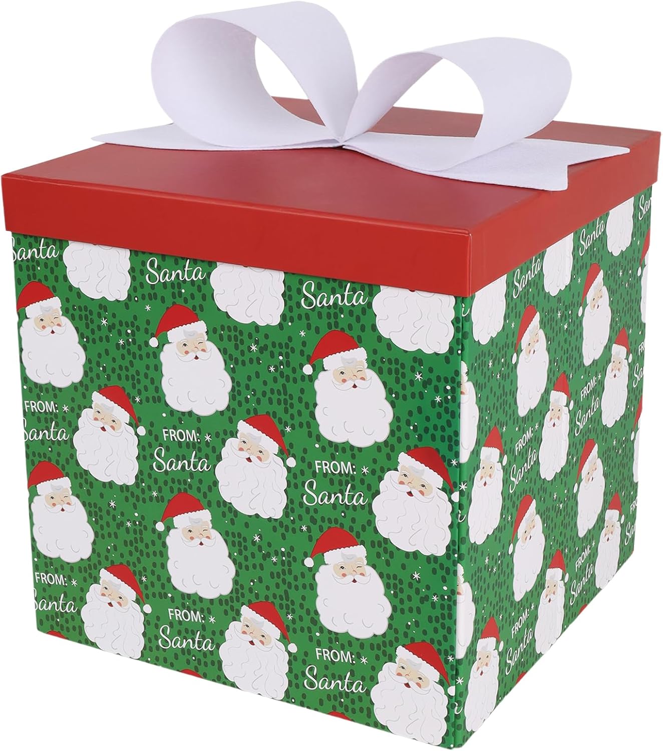 Amazon.com: LaRibbons Large Christmas Gift Boxes with Lids,10x10x10 ...