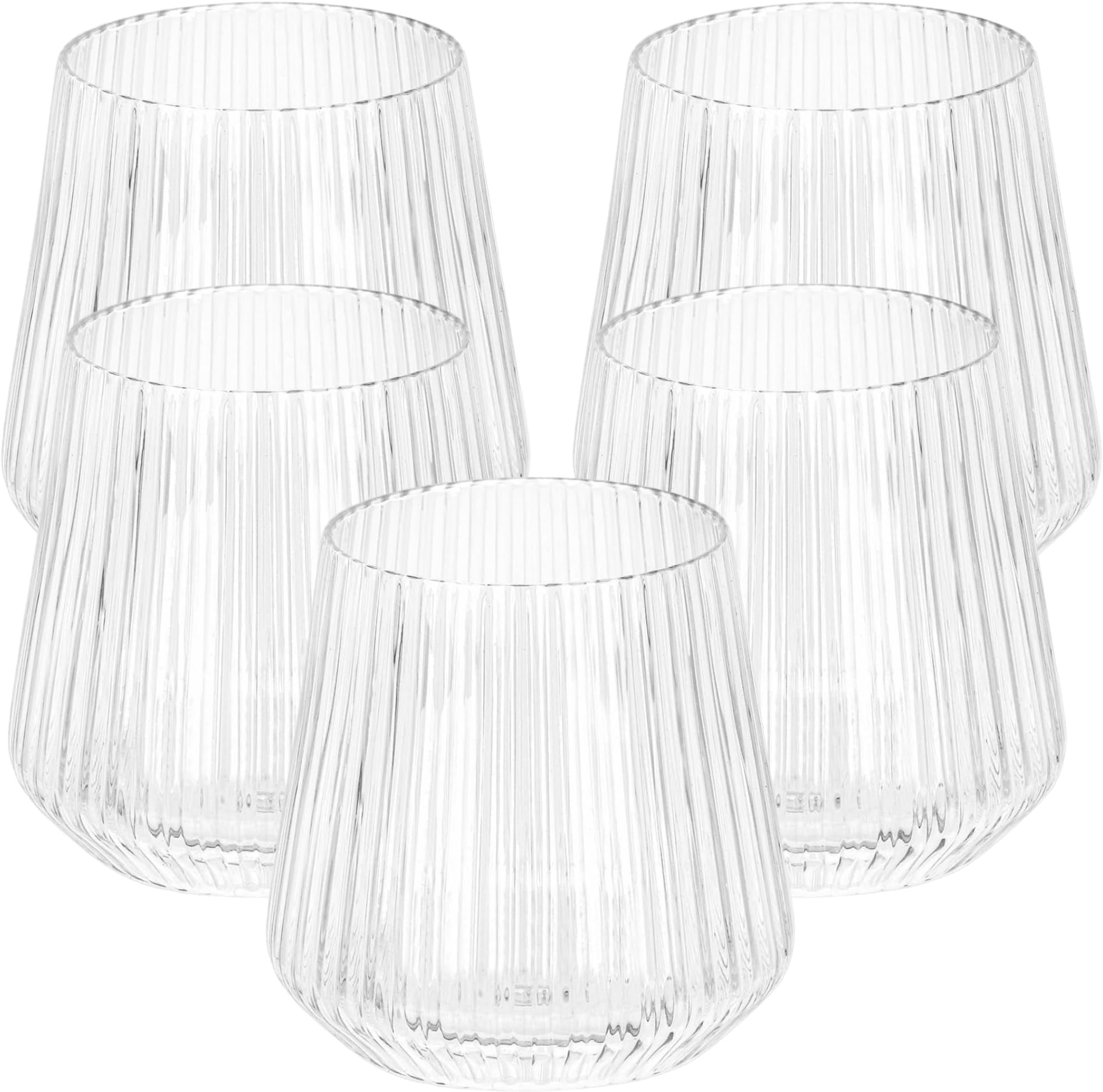 Amazon.com | Amscan Elegant Party Pack Clear Plastic Wine Glasses - 5.5 ...