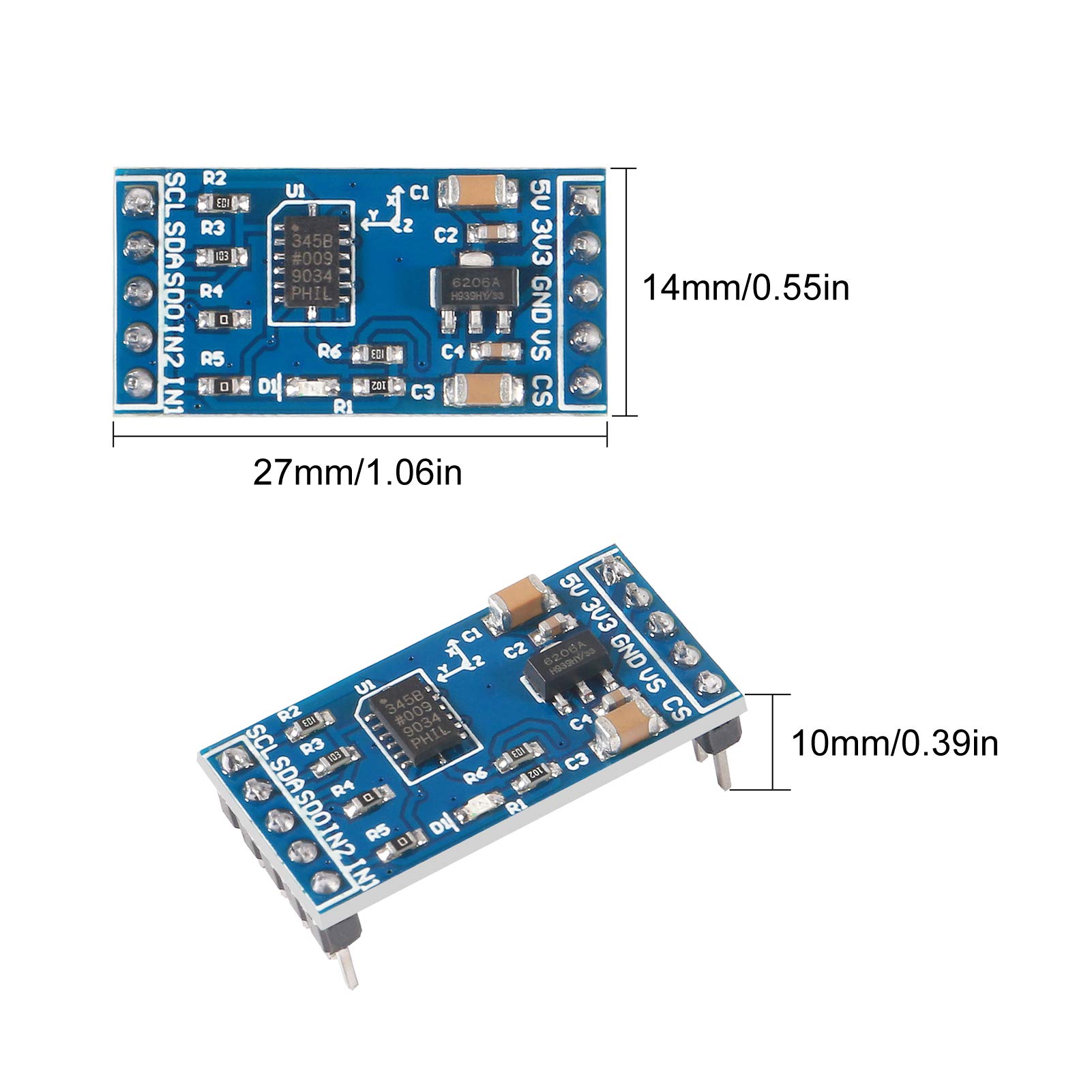Snapklik.com : Dorhea 5PCS ADXL345 Digital Inclination Sensor Acceleration Module Digital Tilt ...