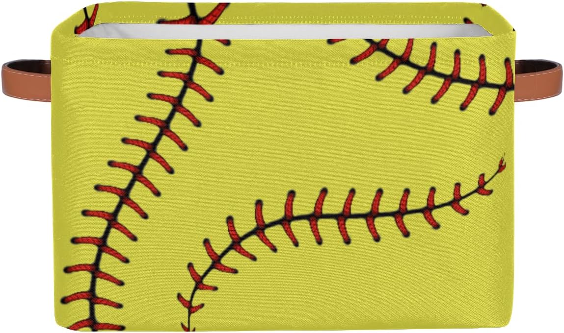 Amazon.com : AUUXVA Yellow Baseball Softball Storage Basket, Sports ...