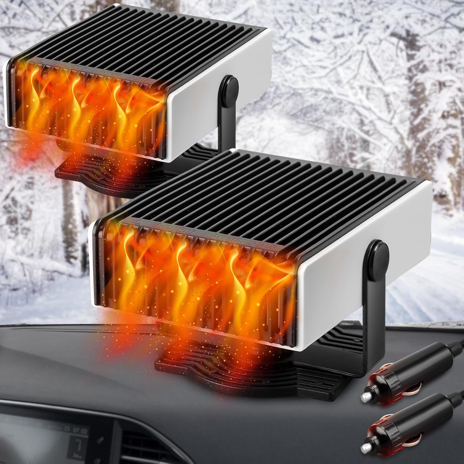 Amazon.com: Therwen 2 Pcs 12v Portable Car Heater for Vehicle 150w ...