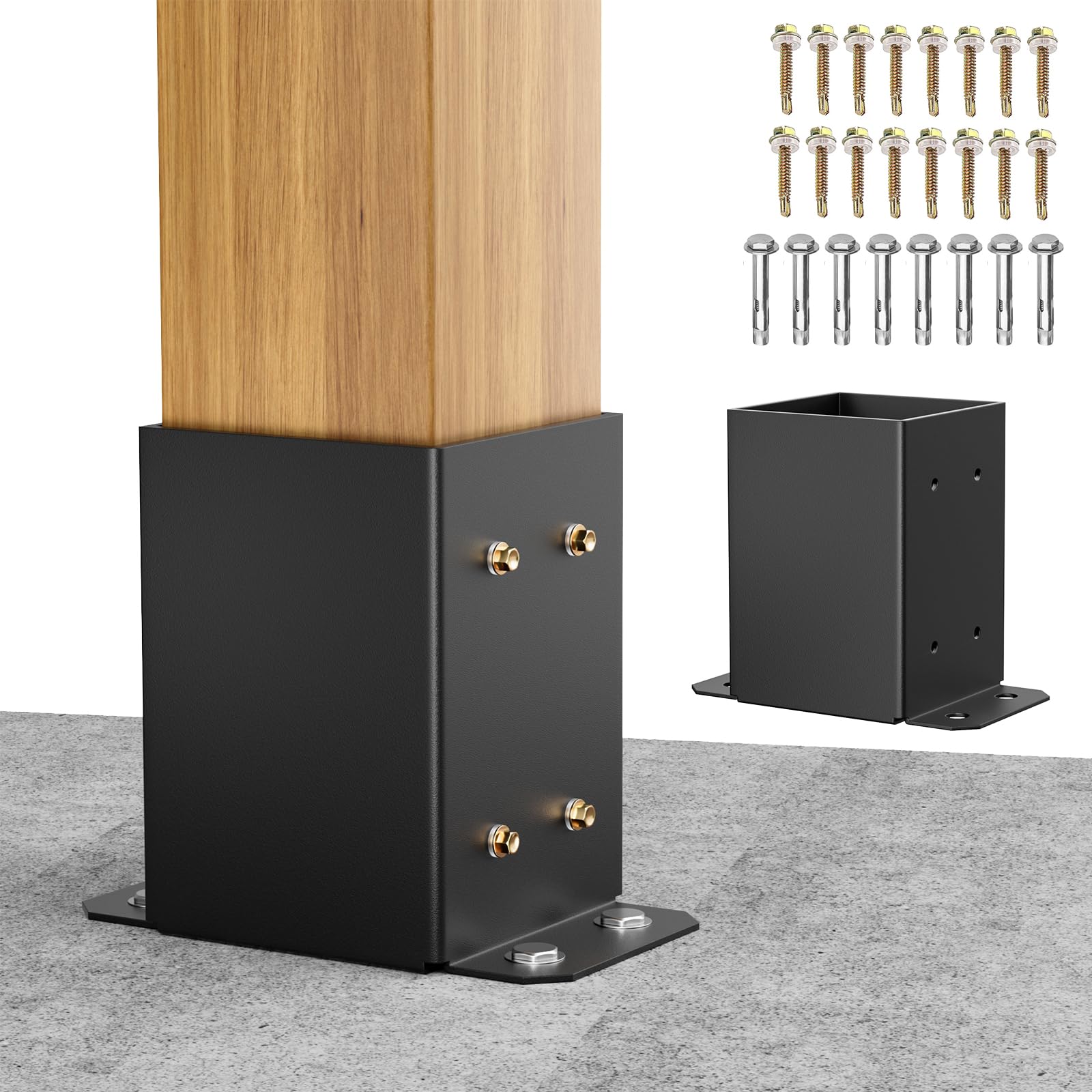 Amazon.com: SPACEEUP 6x6 Post Base 2 Pcs, Inner Size 3.6"x3.6" Deck ...