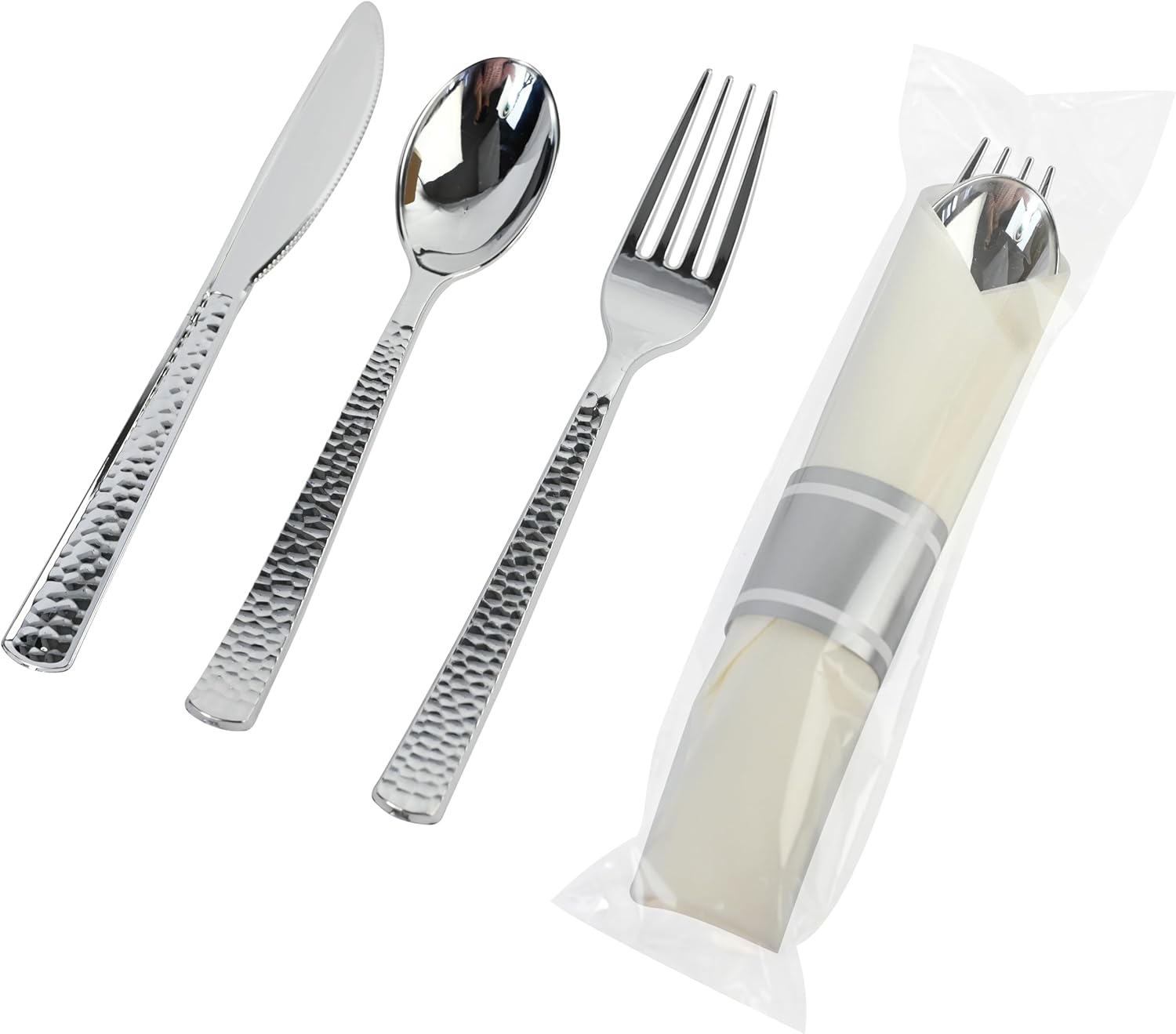 Amazon.com: Skywin Plastic Silverware Sets Individually Wrapped Spoon ...