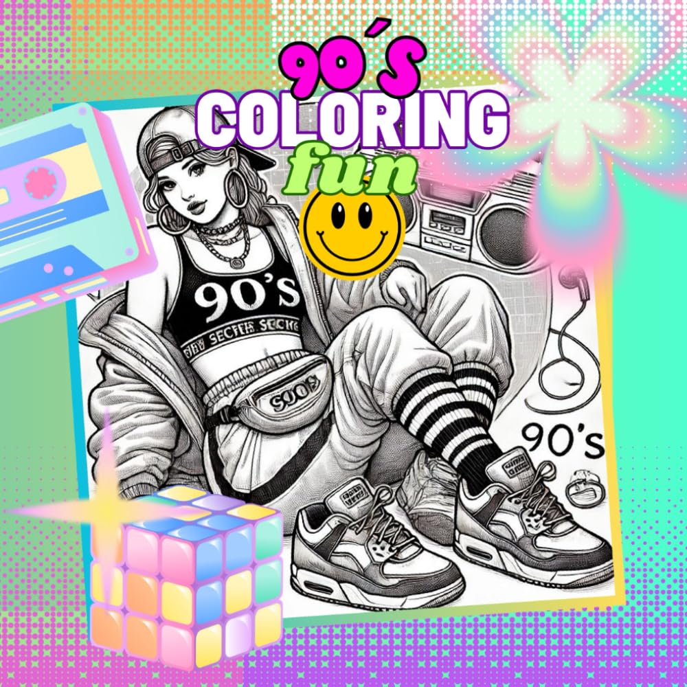 Amazon.com: 90'S COLORING FUN.: 30 COLORING SHEETS, BACK TO THE 90'S ...