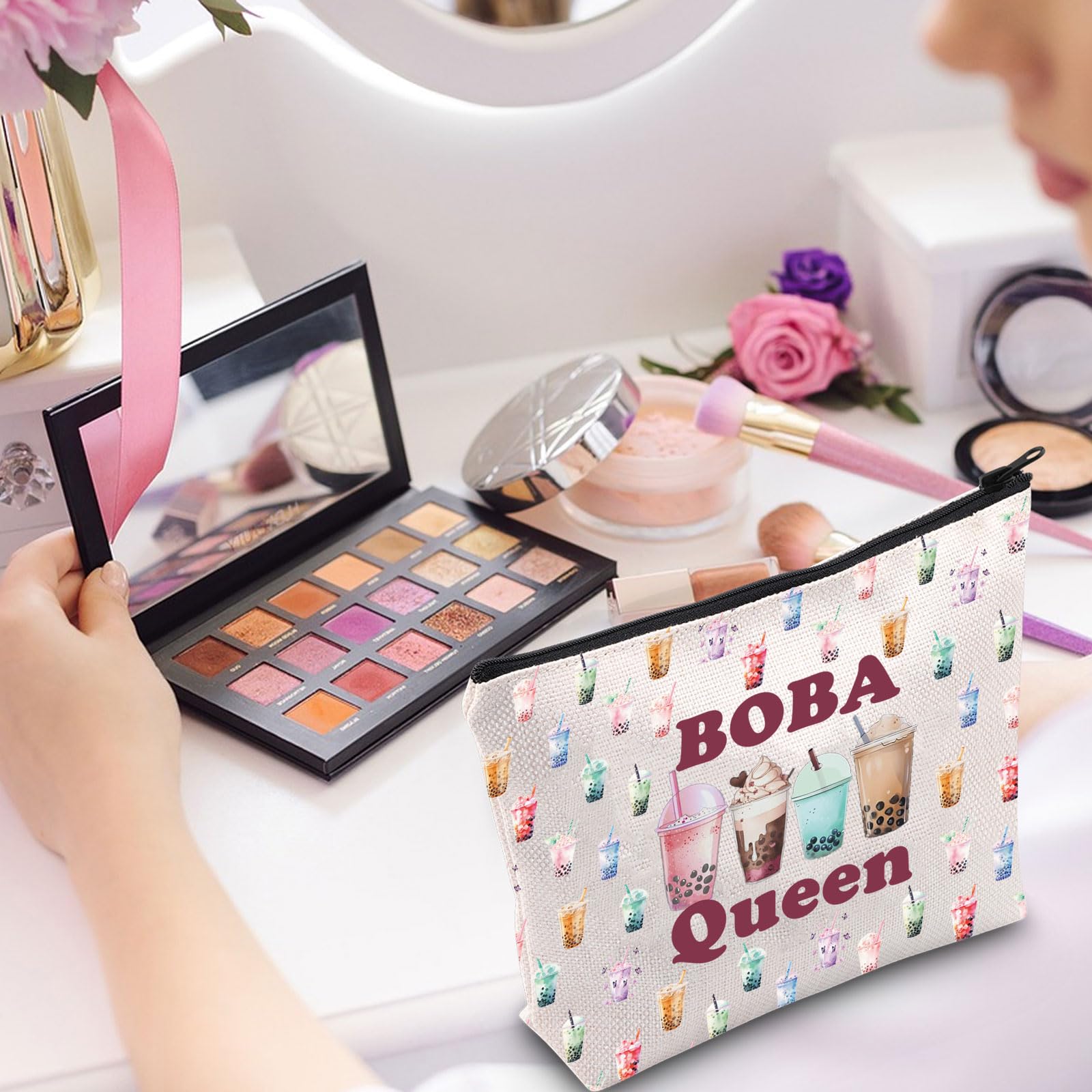 Snapklik.com : Boba Tea Makeup Bag - Boba Queen - Bubble Tea Gift ...