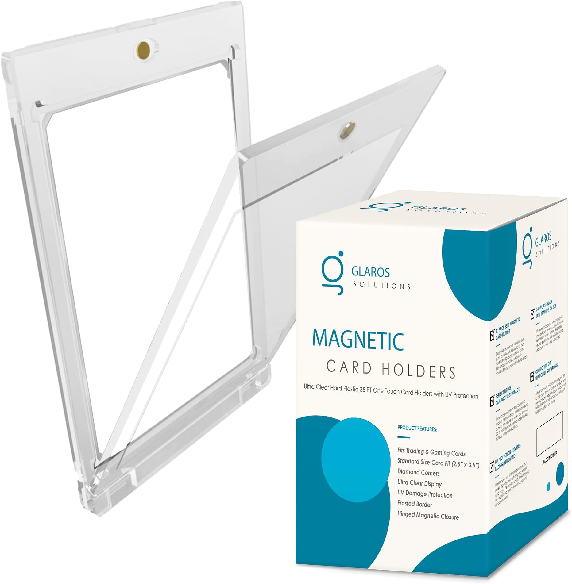 Amazon.com: 10 Pack UV Protection Magnetic Card Holder 35pt - Ultra Clear Hard Plastic 35 PT One ...