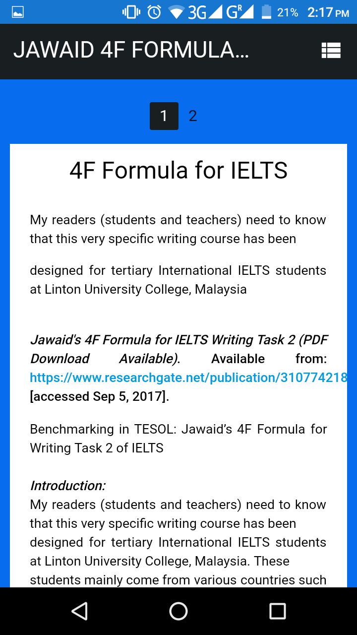 Jawaid's 4F Formula for IELTS Writing Task 2:Amazon.de:Appstore for Android