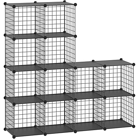 Amazon.com: SUPER DEAL Metal Wire Cube Storage Organizer, 12 Cubes DIY ...