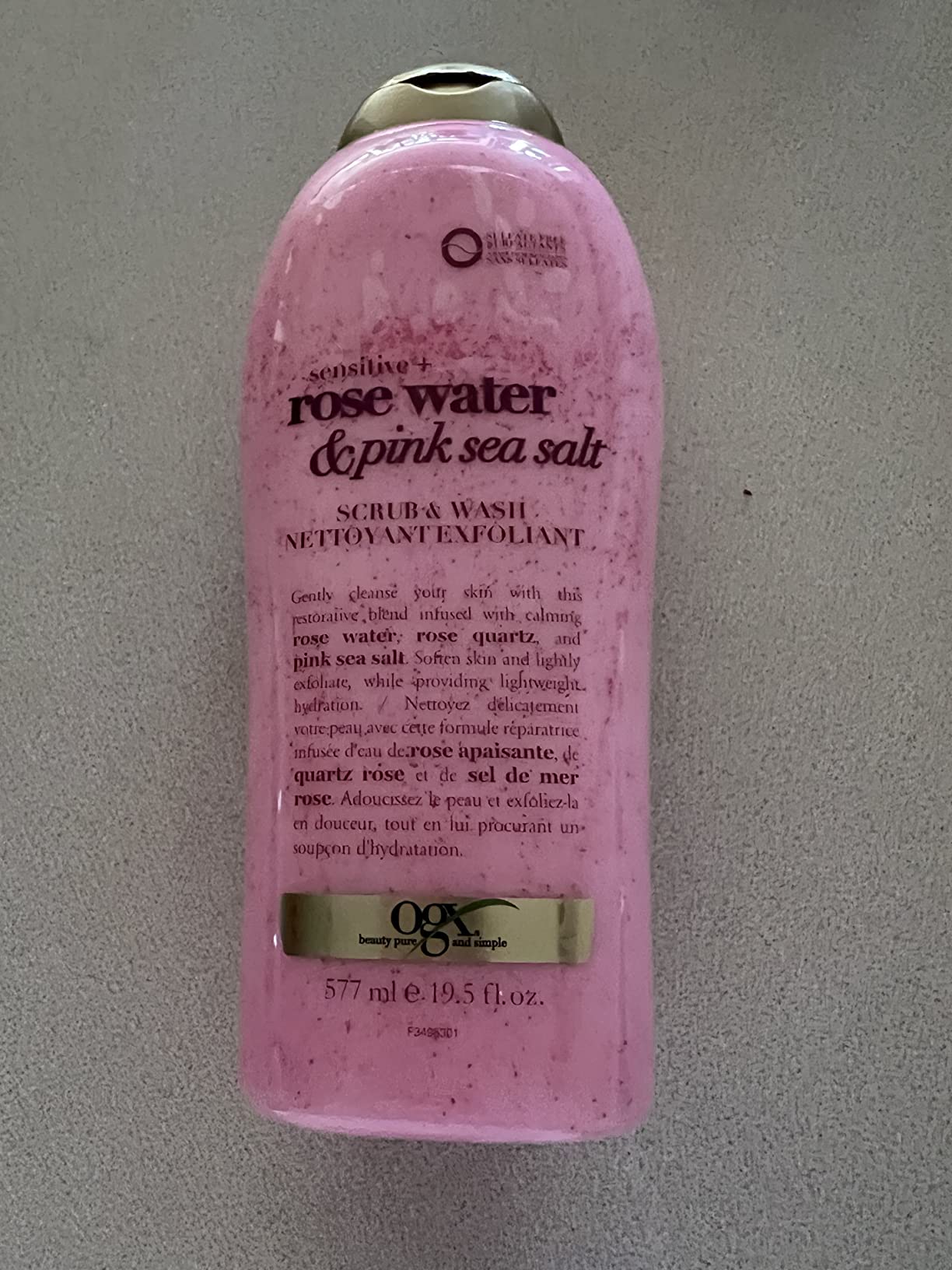 OGX Pink Sea Salt & Rosewater Gentle Soothing Body Scrub, 577 ...