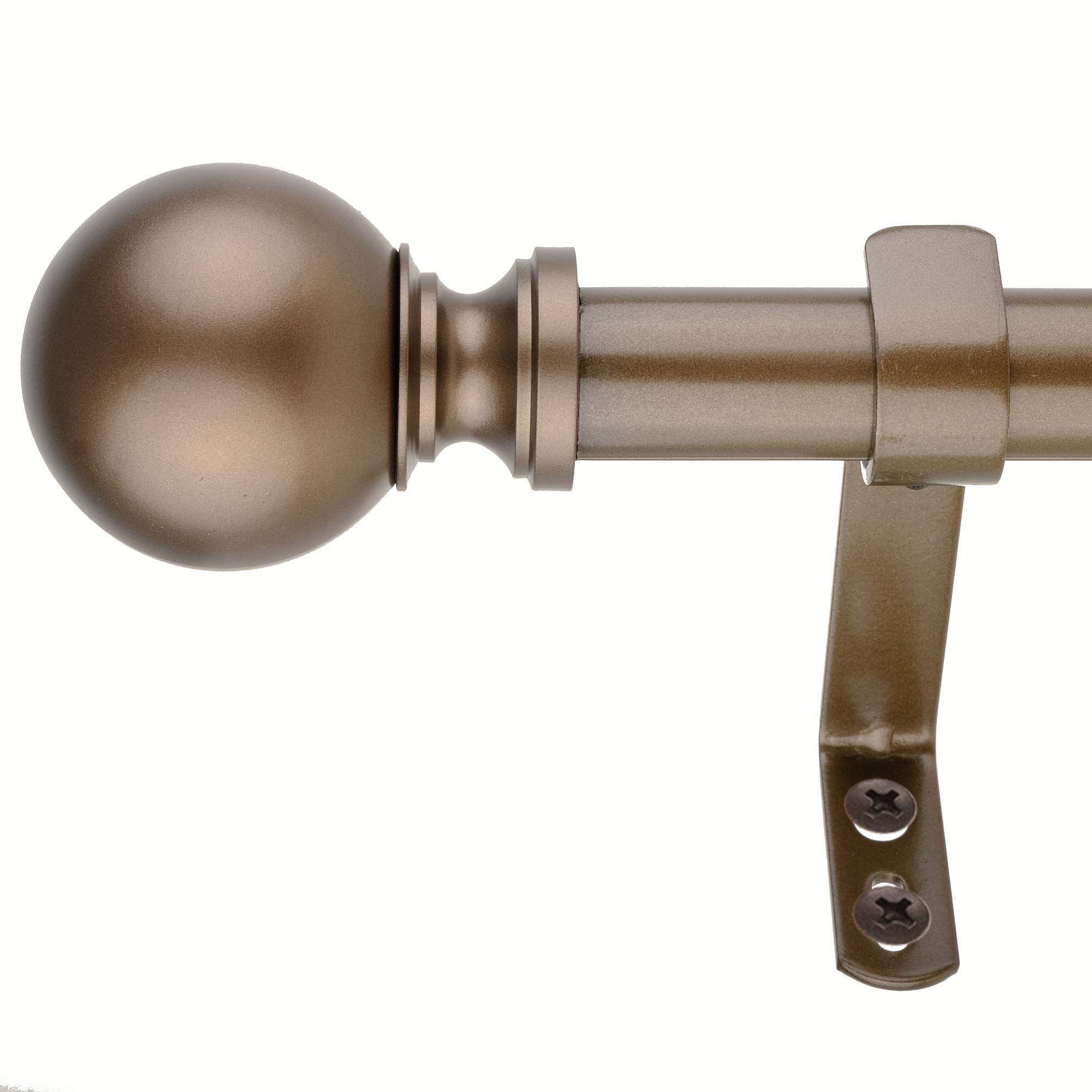 Decopolitan 1" Classic Ball Curtain Rod, 18 to 36 Inches, Dark Bronze ...