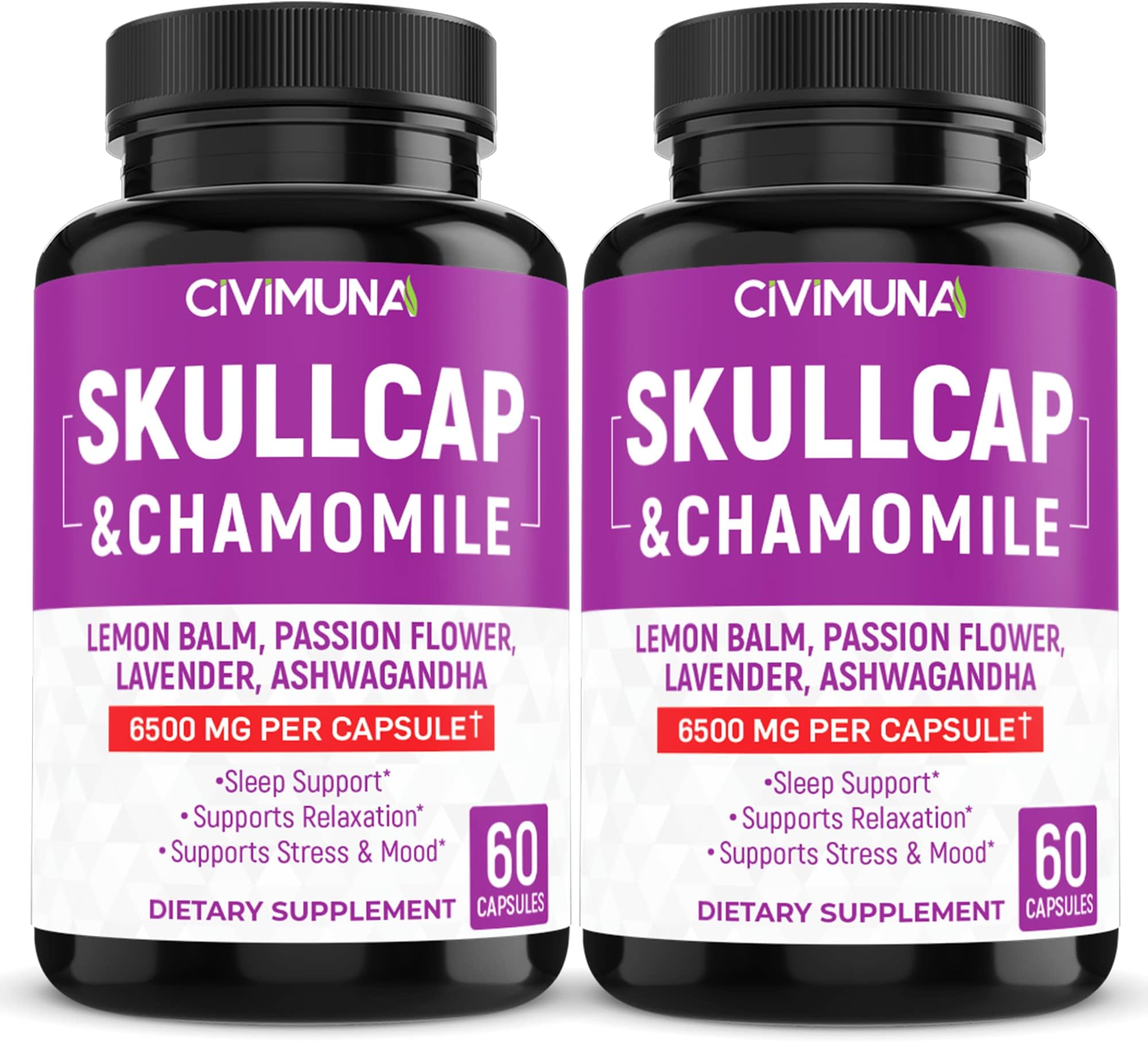 Amazon.com: CIVIMUNA (2 Packs) Skullcap Capsules 6500mg - Skullcap ...