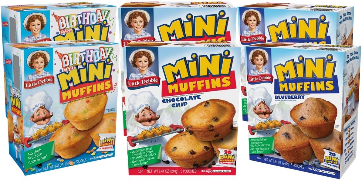Amazon.com: Little Debbie Mini Muffin Variety Pack, Birthday Cake ...