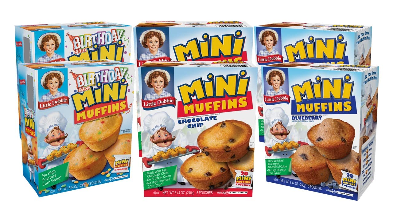 Amazon.com: Little Debbie Mini Muffin Variety Pack, Birthday Cake ...