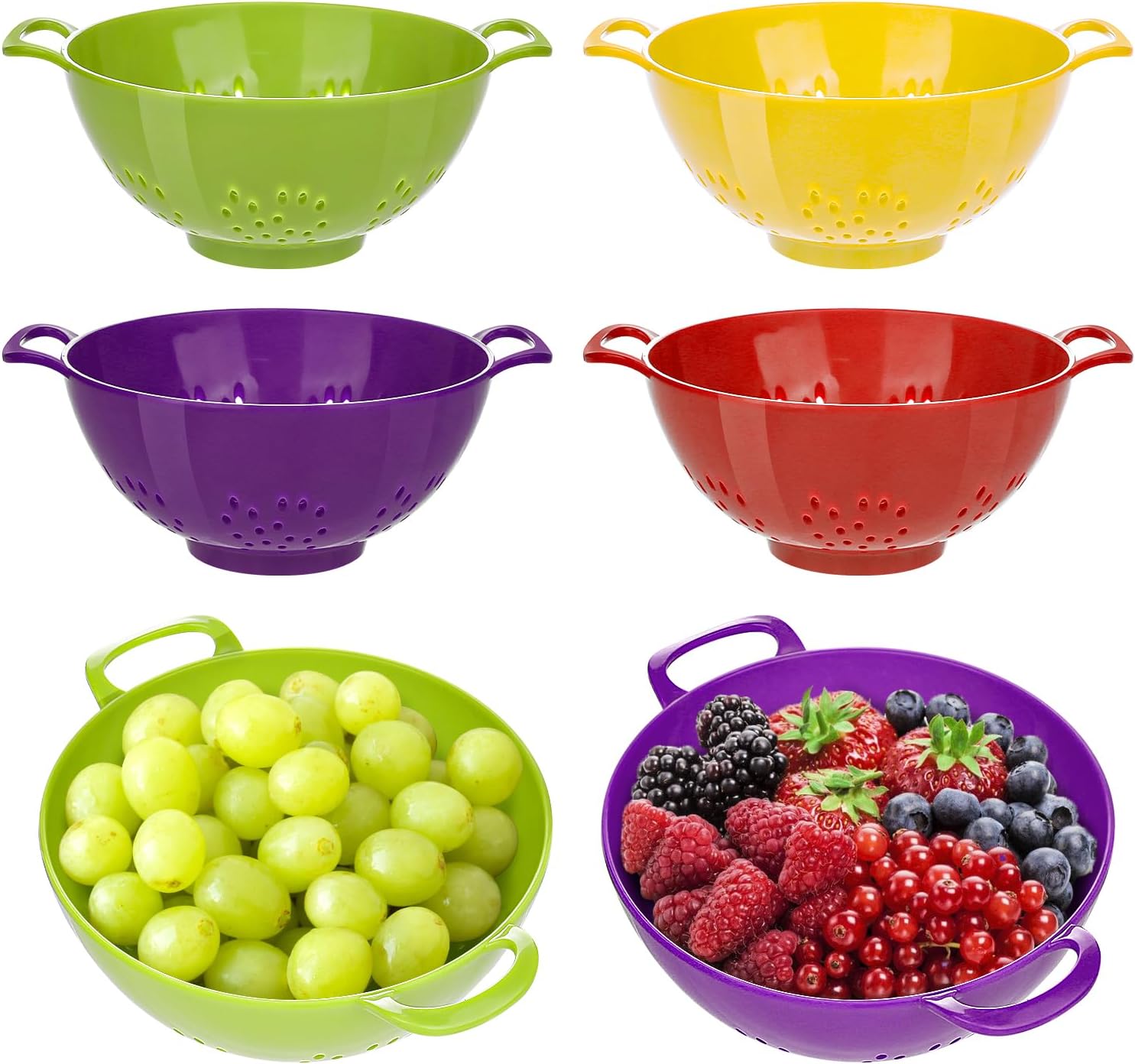 Amazon.com: 4 Pack Small Colander for Kitchen Mini Plastic Strainer ...