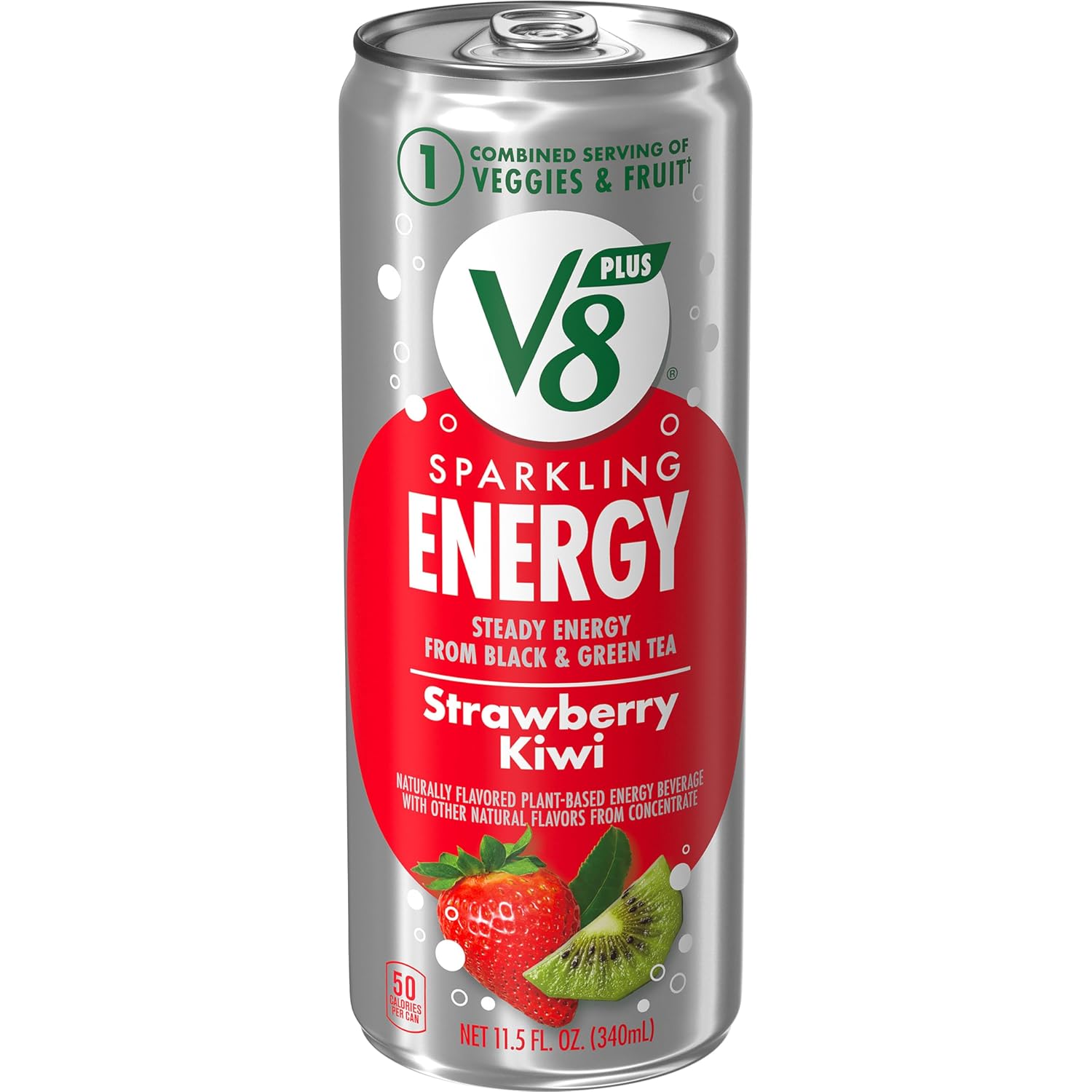 Amazon.com : V8 +Energy Sparkling Strawberry Kiwi Juice Energy Drink ...