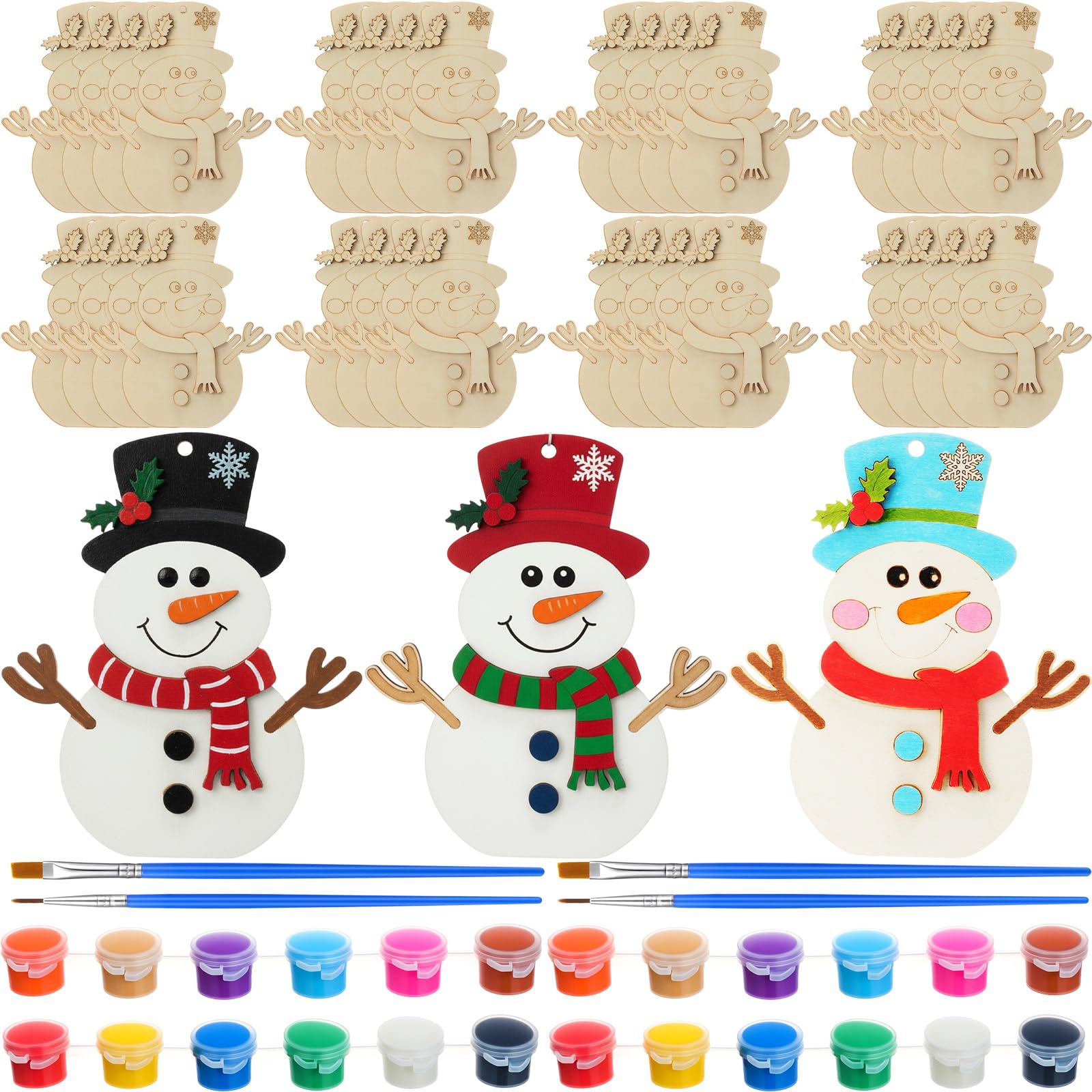 Snapklik.com : 24 Pack Christmas Snowman Craft DIY Sets Christmas ...