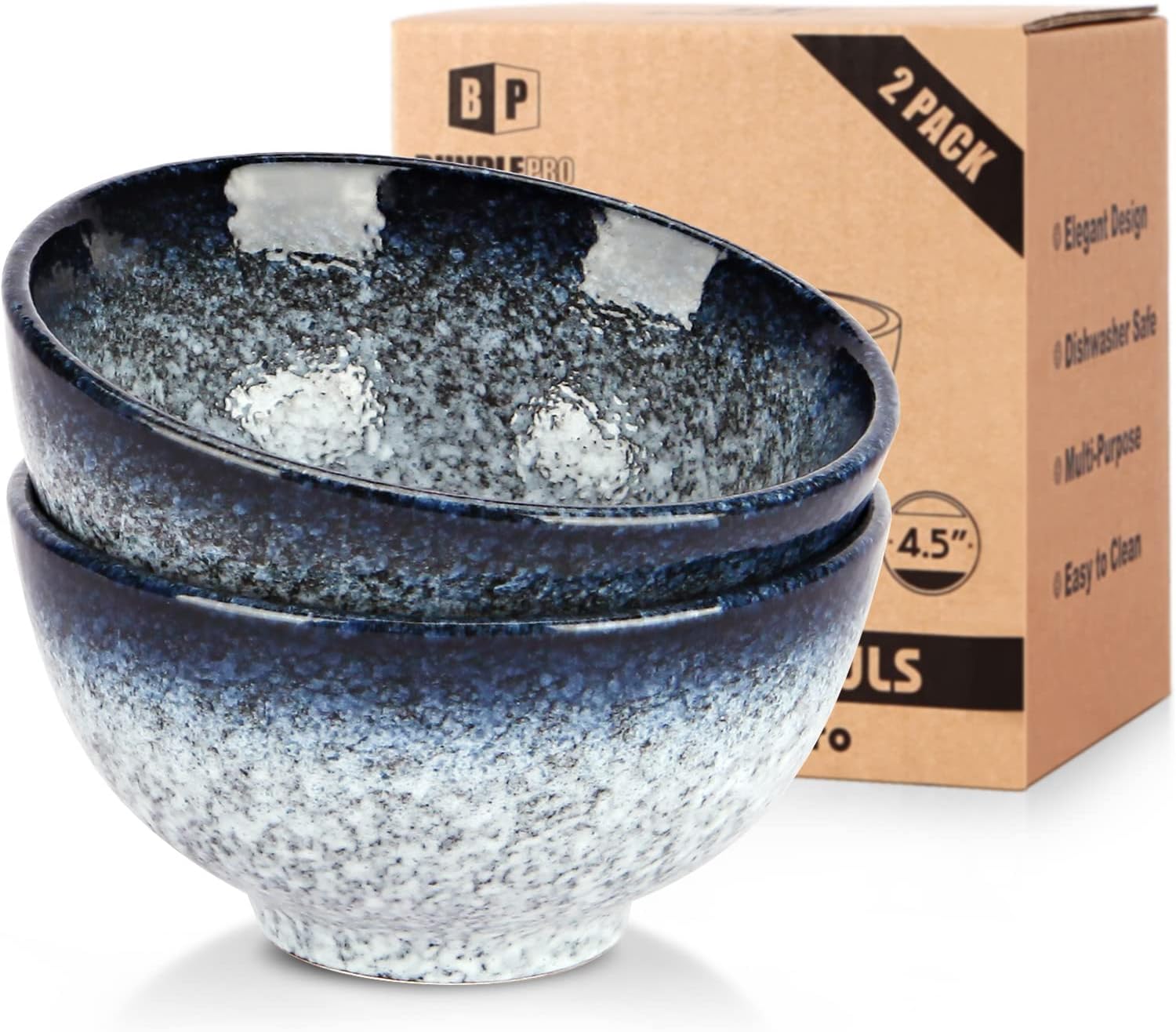 Amazon.com: BUNDLEPRO 4.5 Inch Japanese Style Ceramic Rice Bowls, Set ...