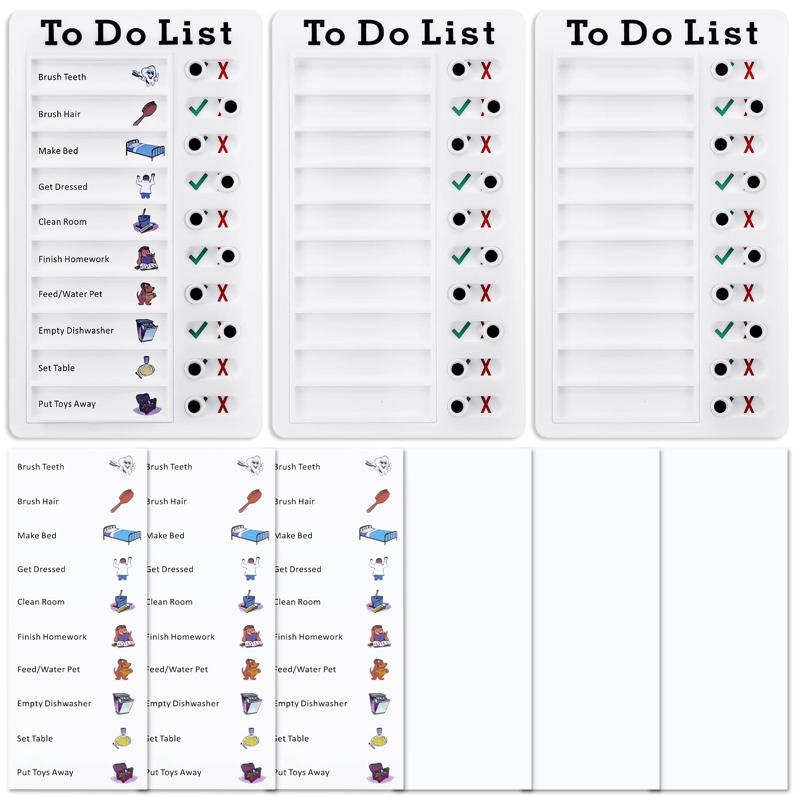 Buy 3 Pcs To Do List Chore Chart Blank Checklist Board Reusable Daily 