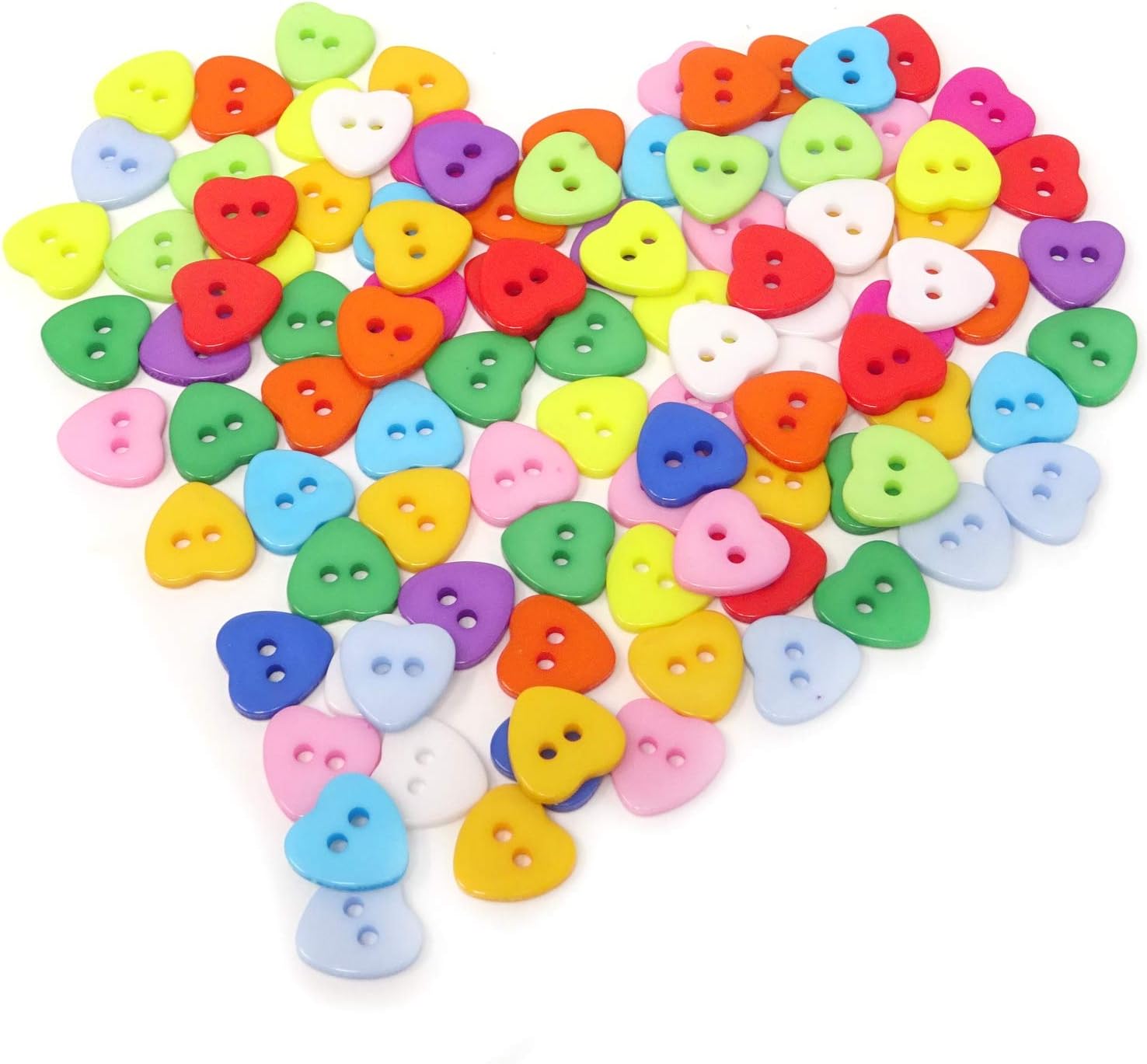 Amazon.com: PH PandaHall 100pcs 13mm Heart Wooden Buttons 2 Holes ...