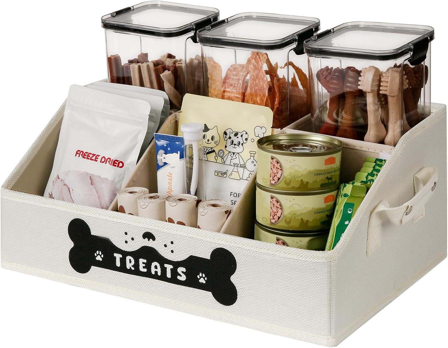 Amazon.com: Dog Treat Contanier, Dog Storage Organizer with Removable ...