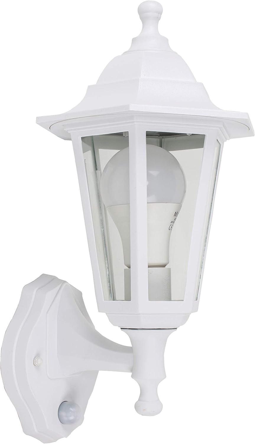 MiniSun | Victorian Style Matt White Security Wall Light with ...