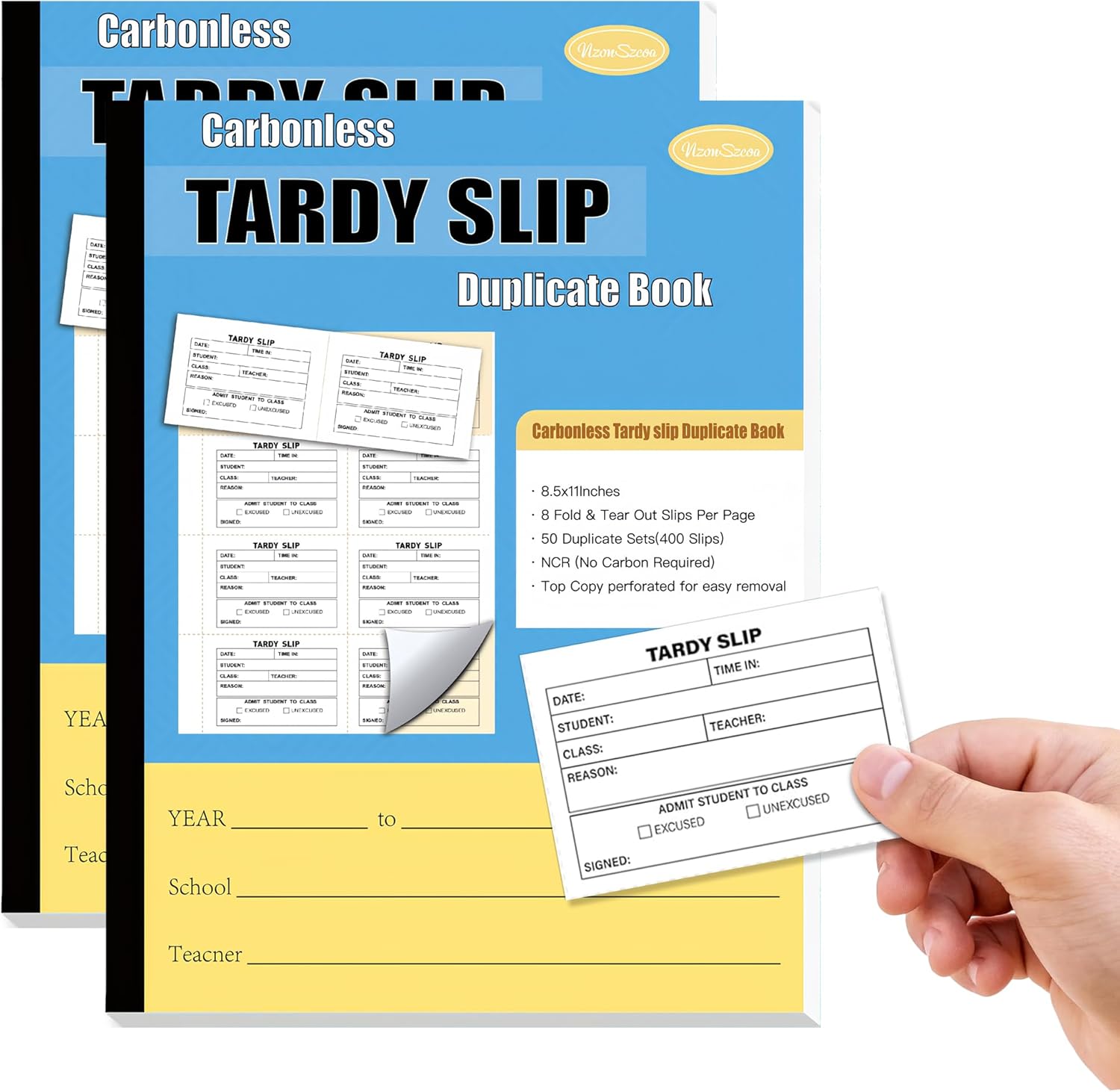 Amazon.com : 800pcs Tardy Slip Book with Carbonless Duplicates – Easy ...