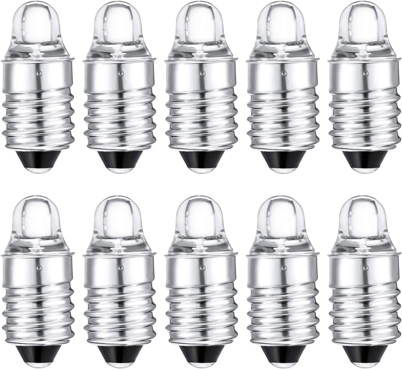 Sci-Supply Pack of 10 E10 Miniature Screw Base Light Bulbs, 6.3V / 0.5A ...