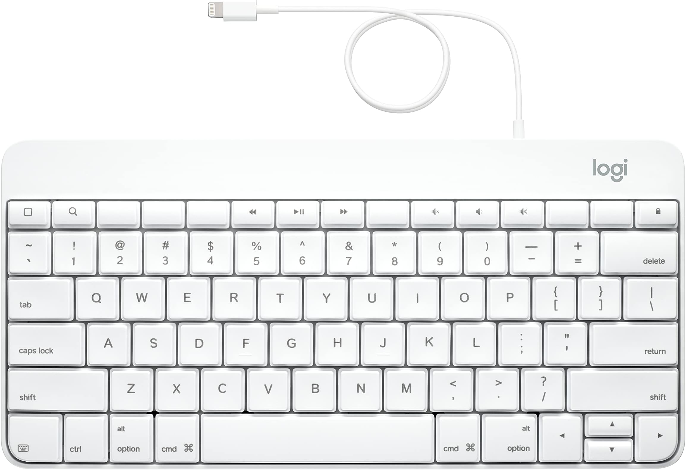 Logitech Wired Keyboard for iPad with Lightning Connector – White ...