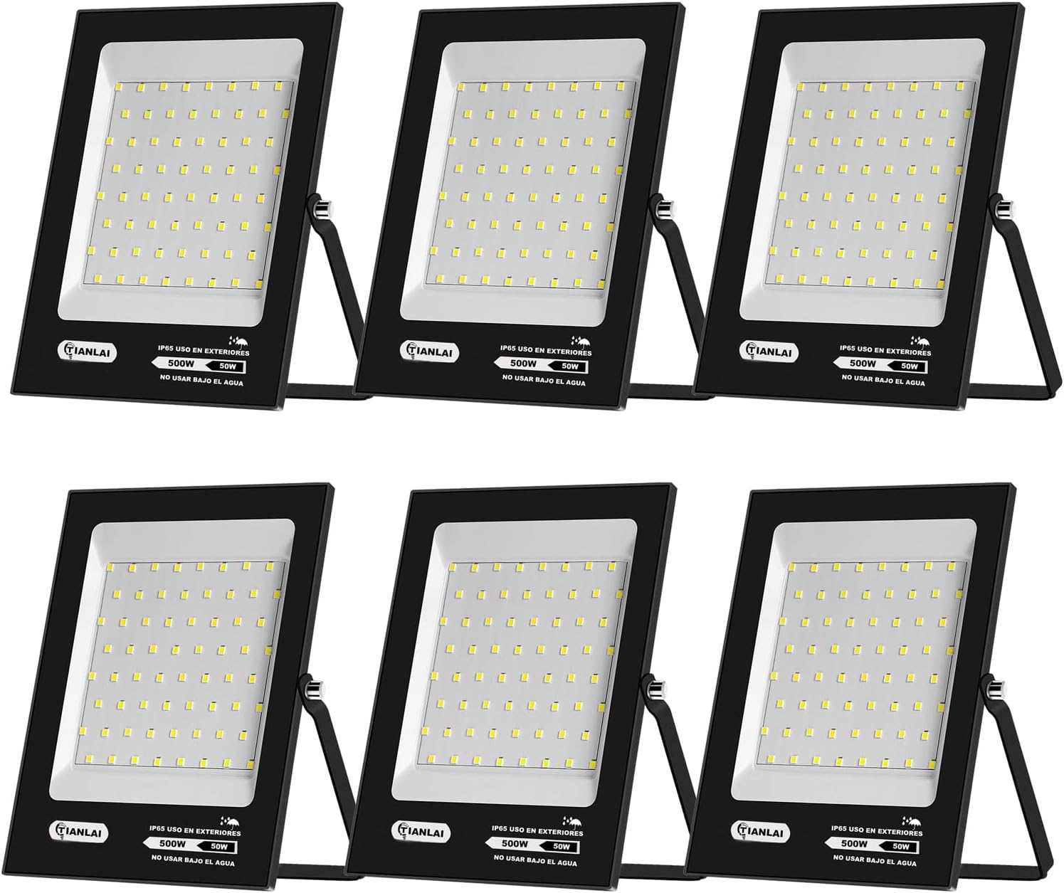 Reflector LED Exterior 50W Luz Exterior, Iluminación 2400Lm, Luz Blanca ...