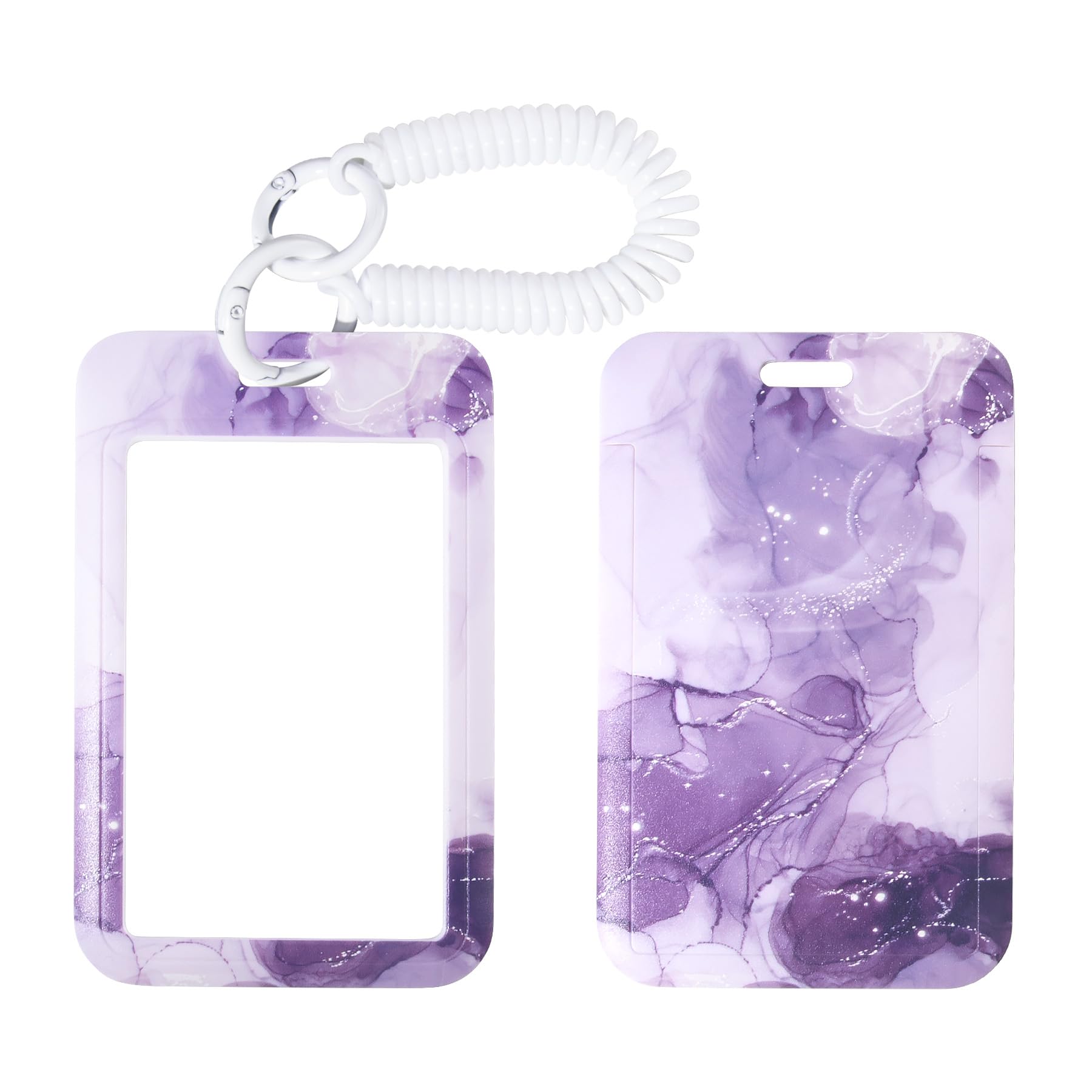 Amazon.com : SHININGEYES ID Card Badge Holder Key Chain Plastic Spring ...