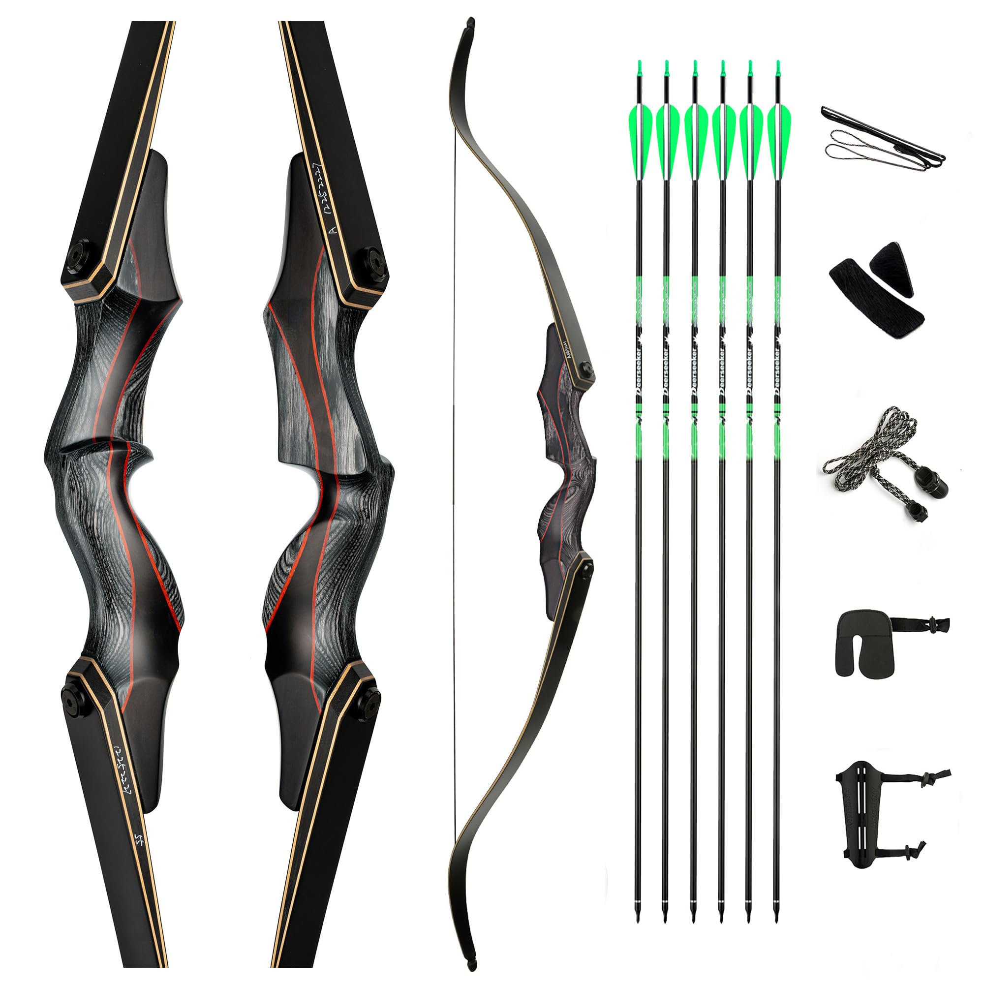 Deerseeker Archery 60 inch Takedown Recurve Bow and Arrow Set Hunting ...