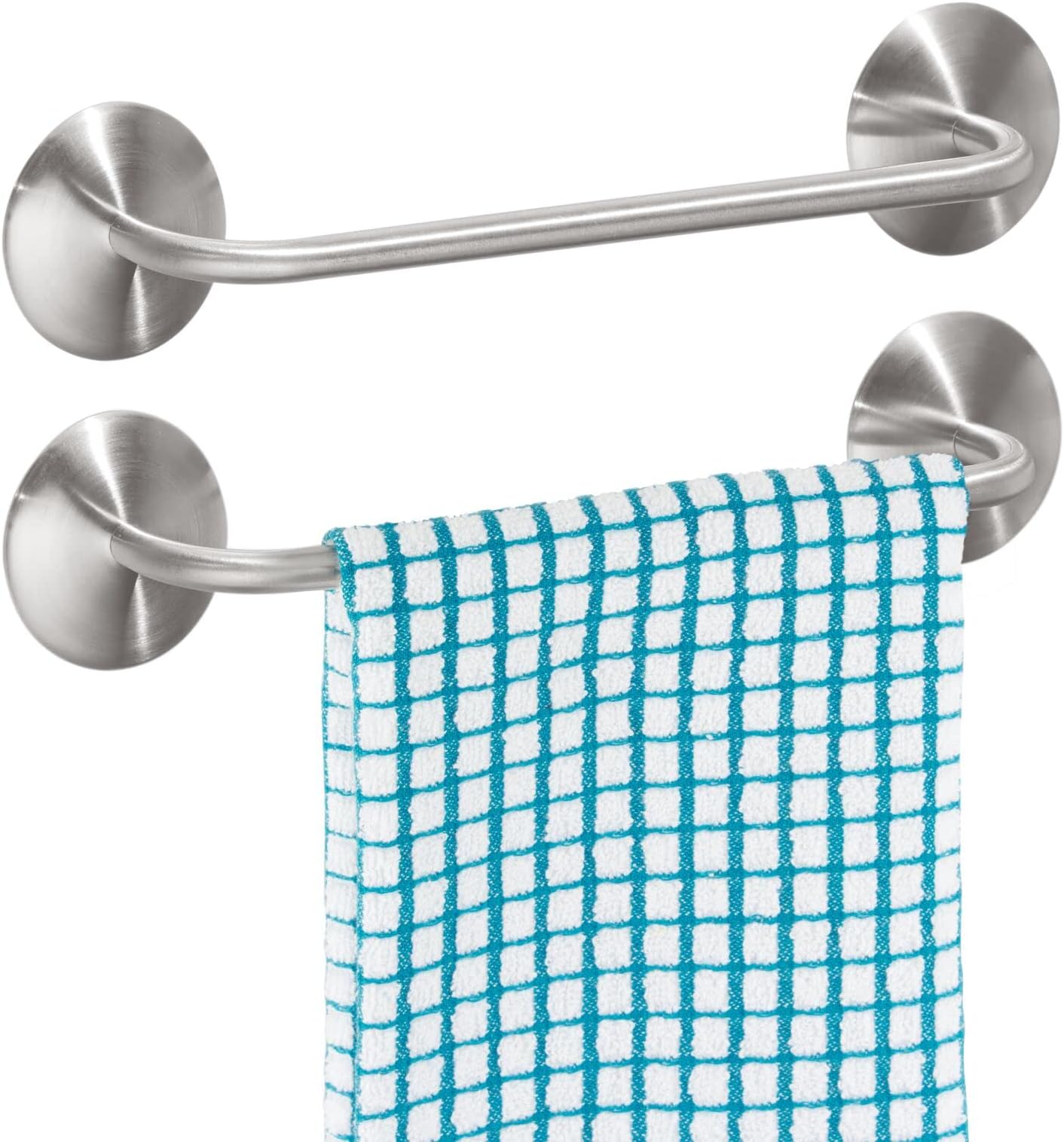 Amazon.com: mDesign Decorative Metal Small Towel Bar - Strong Self ...