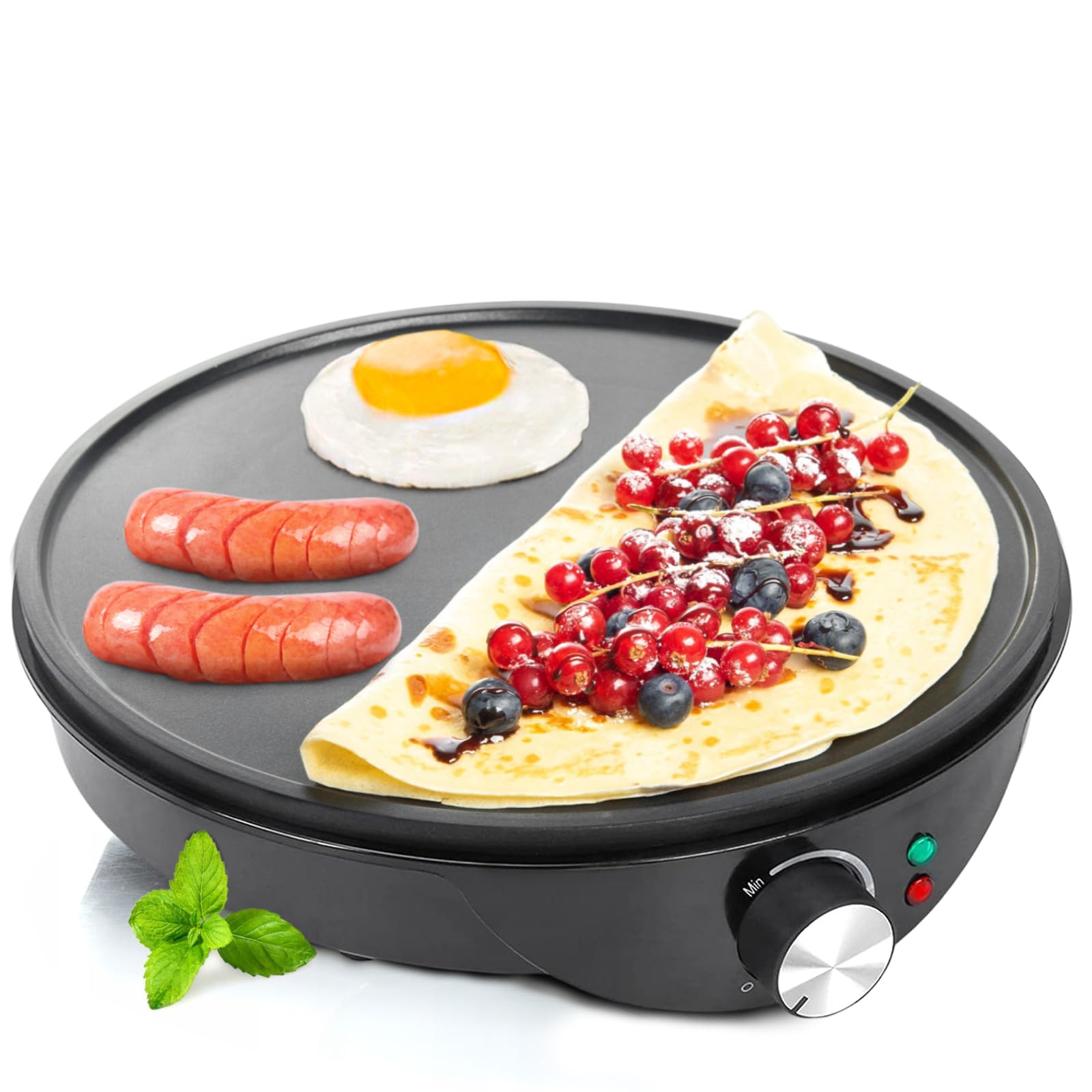 Crepera Eléctrica de 30cm (12 Pulgadas),crepas maquina con Indicador de ...