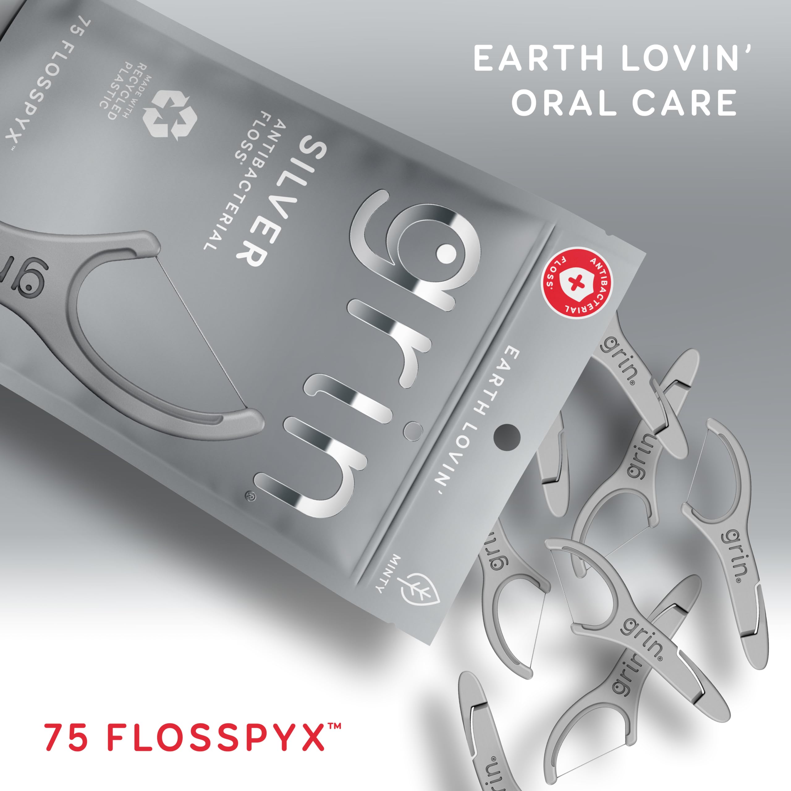 Snapklik.com : GRIN Clean Flosspyx, Floss Picks, 75 Count, Dental ...