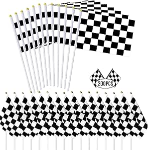 Amazon.com : 50 Pcs Small Checkered Flags Black and White Racing Flag ...