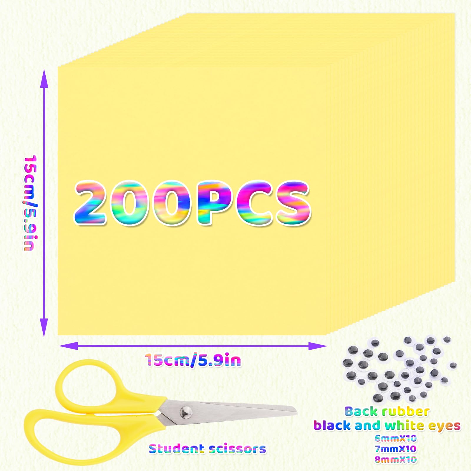 Snapklik.com : Origami Paper,200 Sheets Yellow Double Sided Origami ...