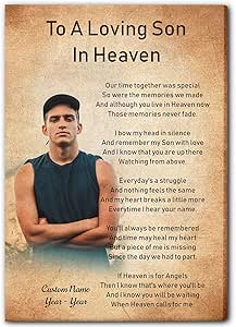 Amazon.com: INSPIAMZUE Son Memorial Canvas, Personalized Sympathy ...