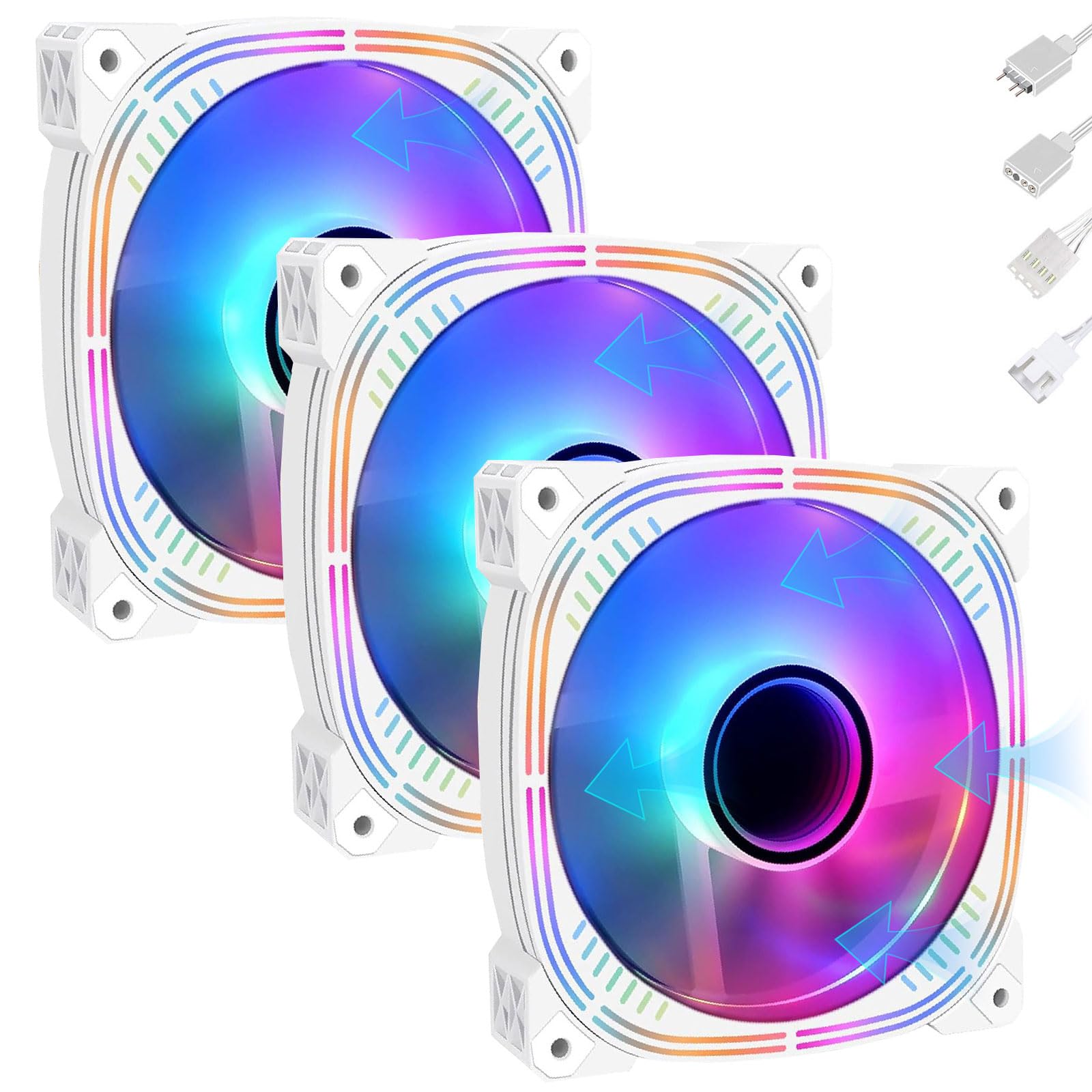 Buy YSOAE 3 PACK ARGB PC Fans, 120mm RGB PC Fans, High Airflow PC Case ...