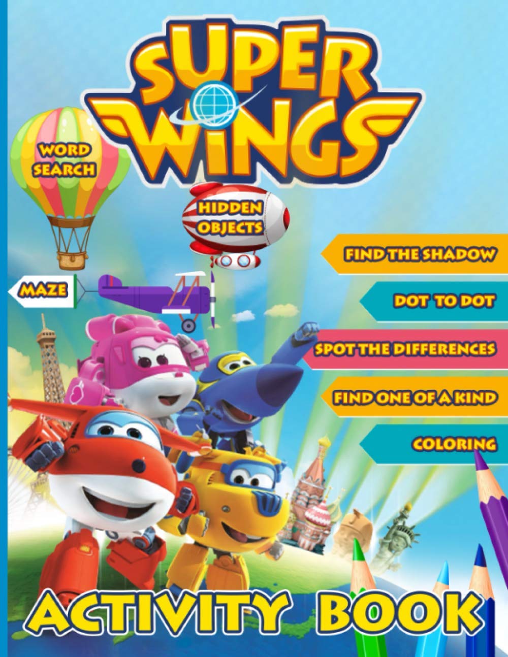 Buy Super Wings Activity Book: An Adult, Kid Spot Differences, Word ...