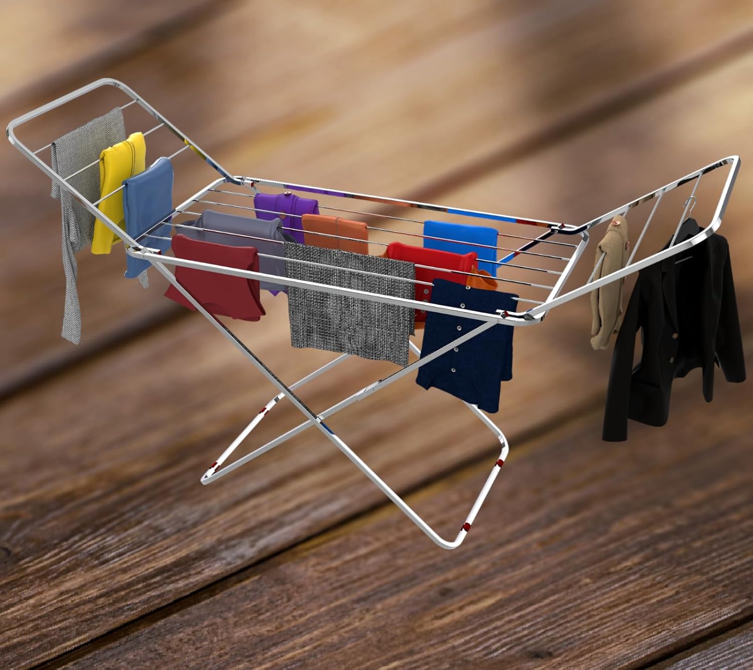 SUNDRY Eco-Friendly Stainless Steel Laundry Rack: Portable, Foldable ...