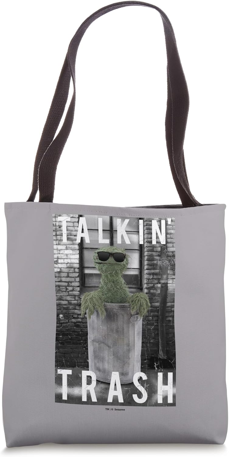 Amazon.com: Sesame Street Oscar the Grouch Talkin' Trash Tote Bag ...