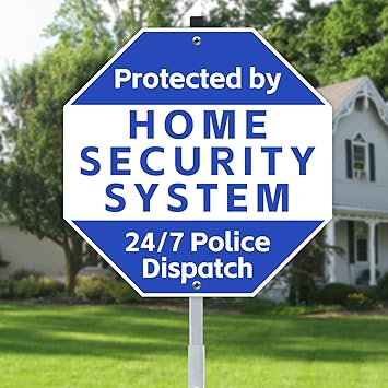 Amazon.com : Protected By Home Security System Signs with Stake - 10" x ...