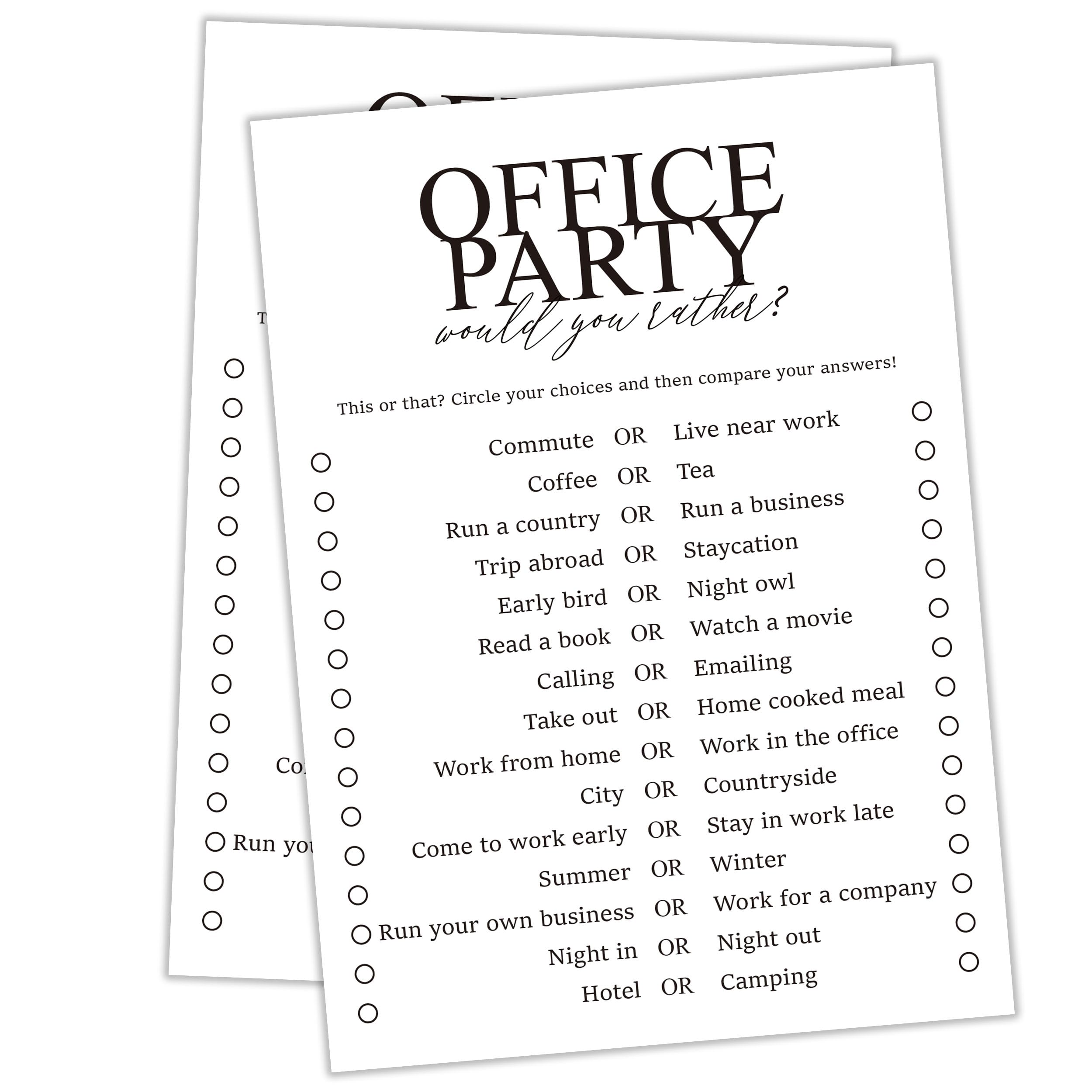 Amazon.com: Office Party Would You Rather Games, Work Party Games, Team ...