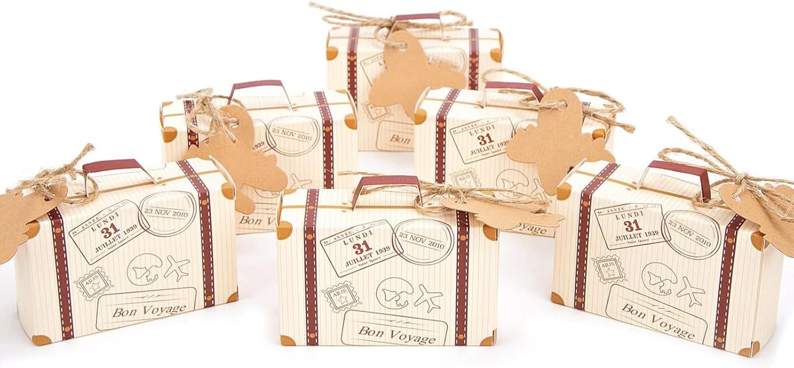 Amazon.com: Geyee 100 Pcs Suitcase Gift Box Suitcase World Map Party ...