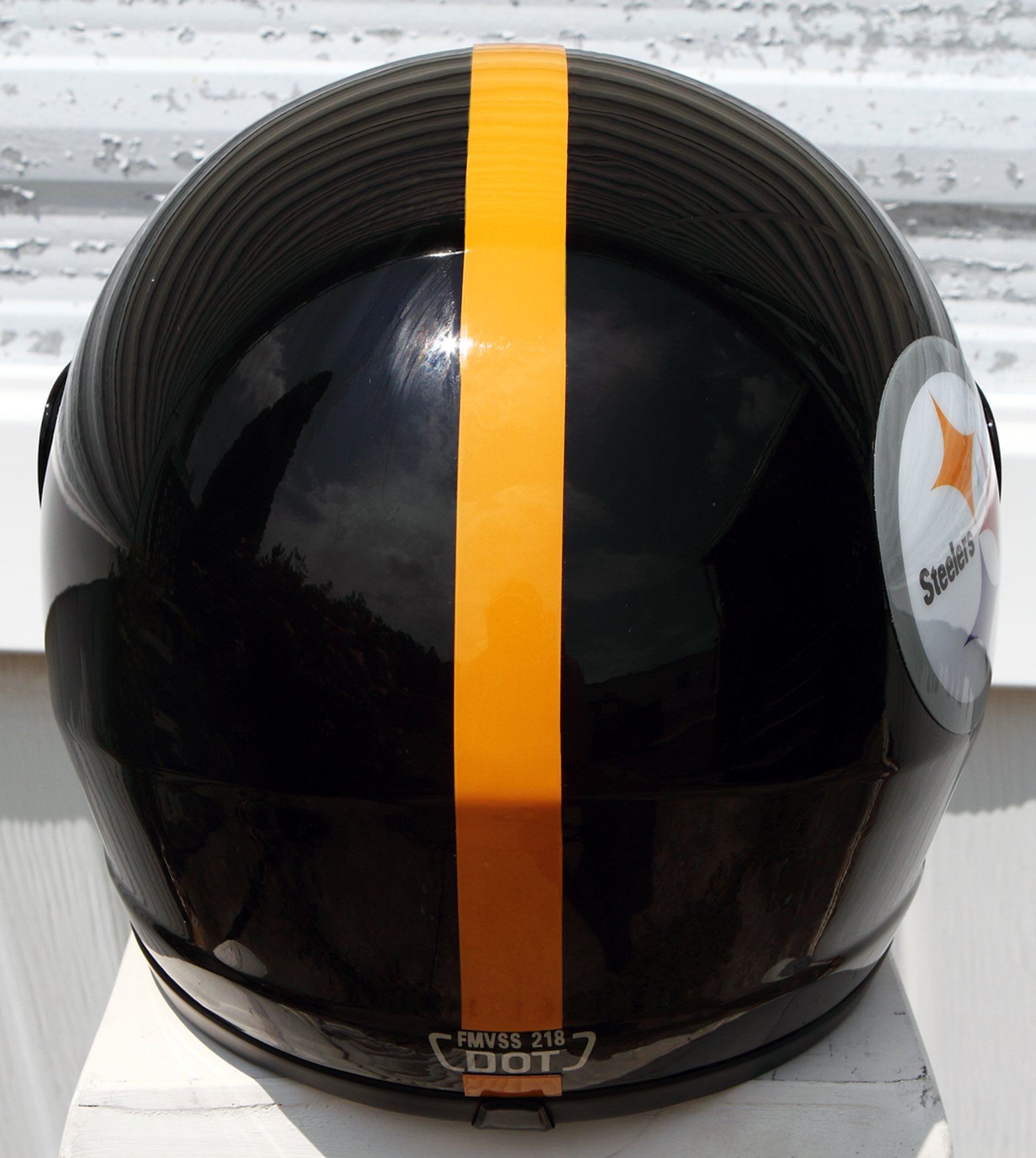 Steelers Motorcycle Helmet TJ & Derek Watt Autographed Steelers F/S