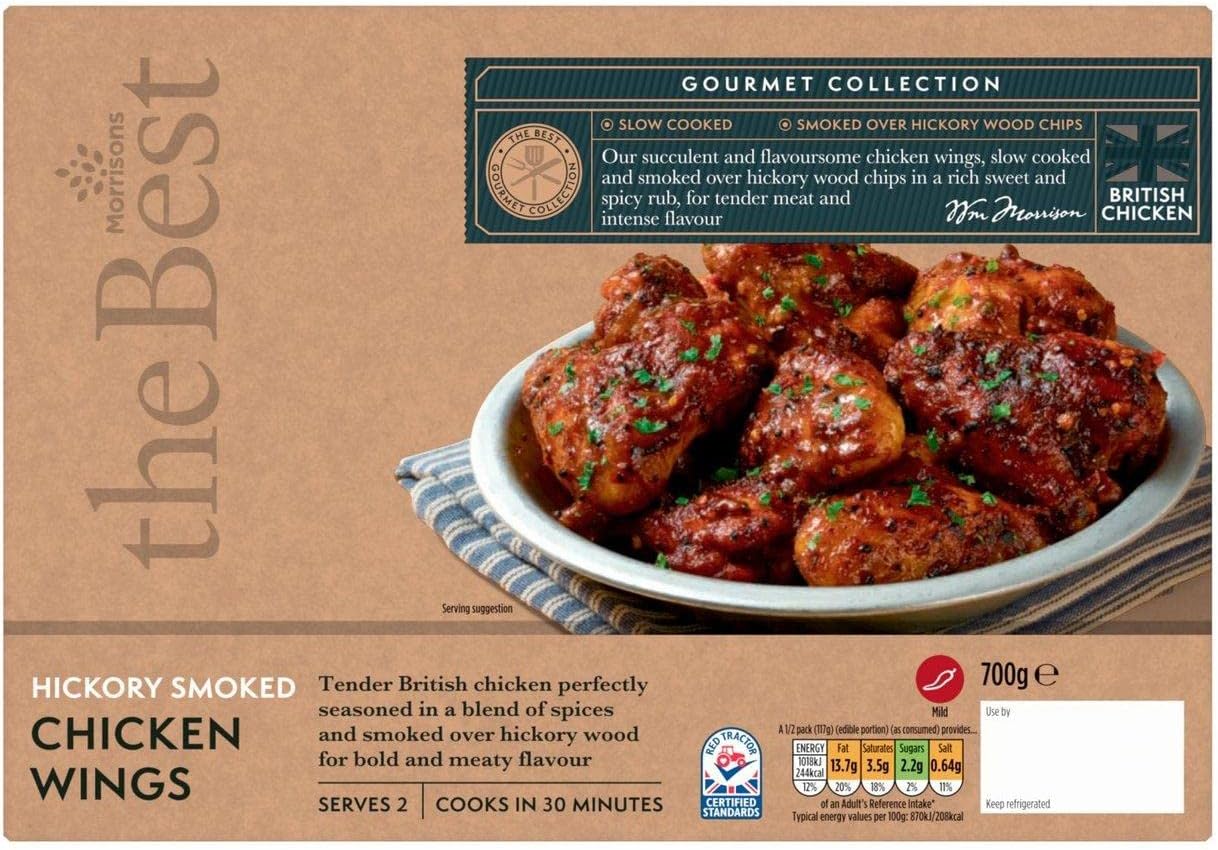Morrisons The Best Gourmet Collection Hickory Smoked Chicken Wings 700g ...