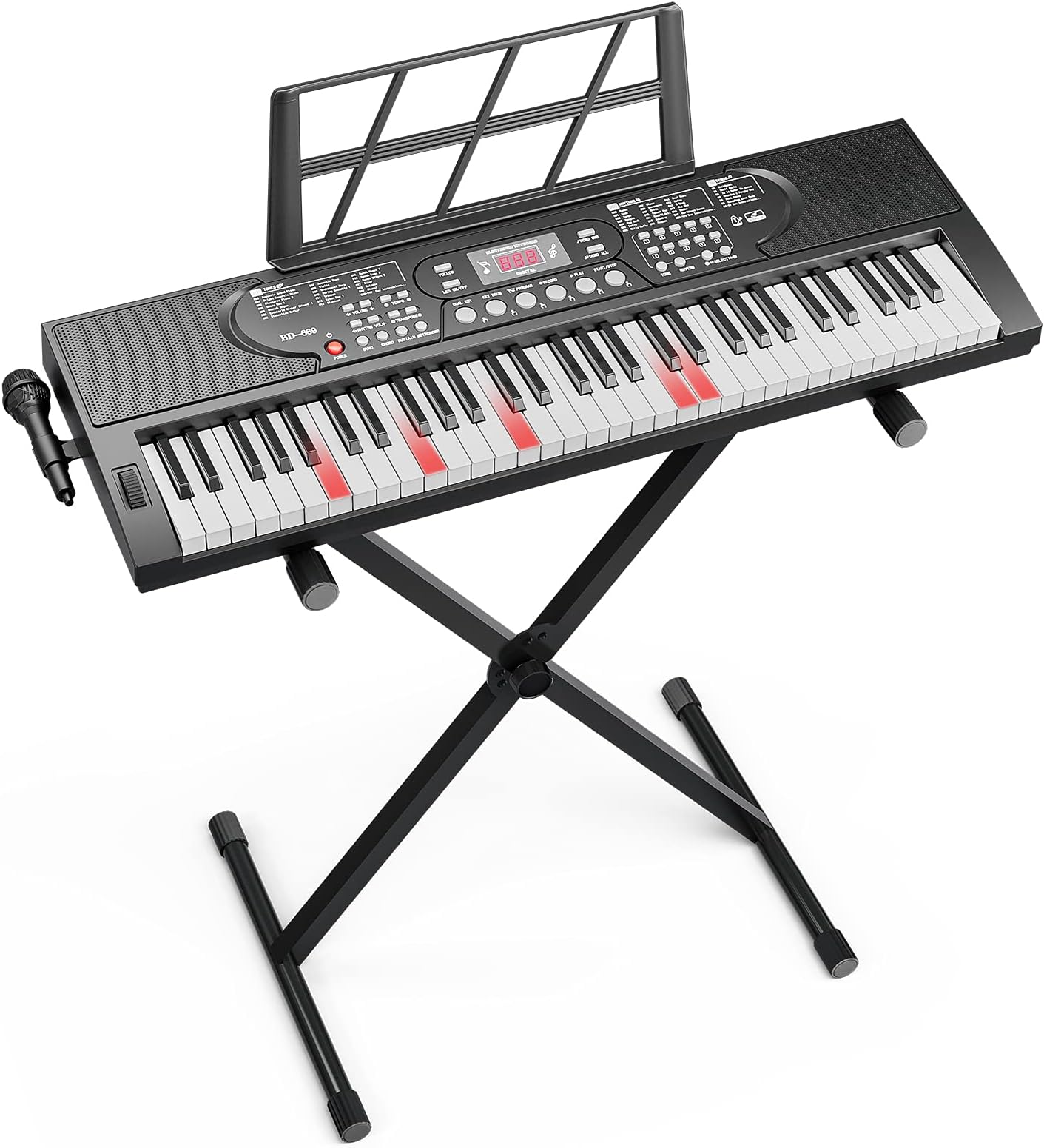 ALPHA 61 Keys Electronic Piano Keyboard Portable Digital Keyboard with ...