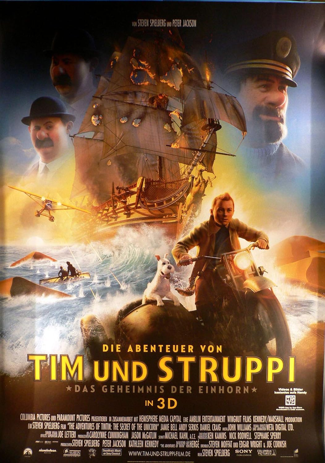 Amazon.de: Tim und Struppi - Das Geheimnis der Einhorn - Filmposter A1 ...