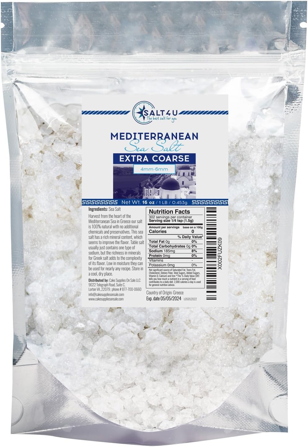 Amazon.com : Mediterranean Sea Salt, Extra Coarse Grain 1 lb. : Grocery ...