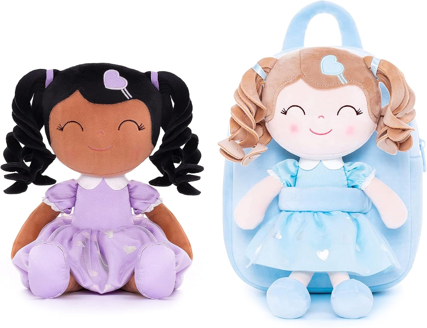 Amazon.com: Gloveleya Plush Doll & Toddler Backpack Bundle - Curly Girl ...